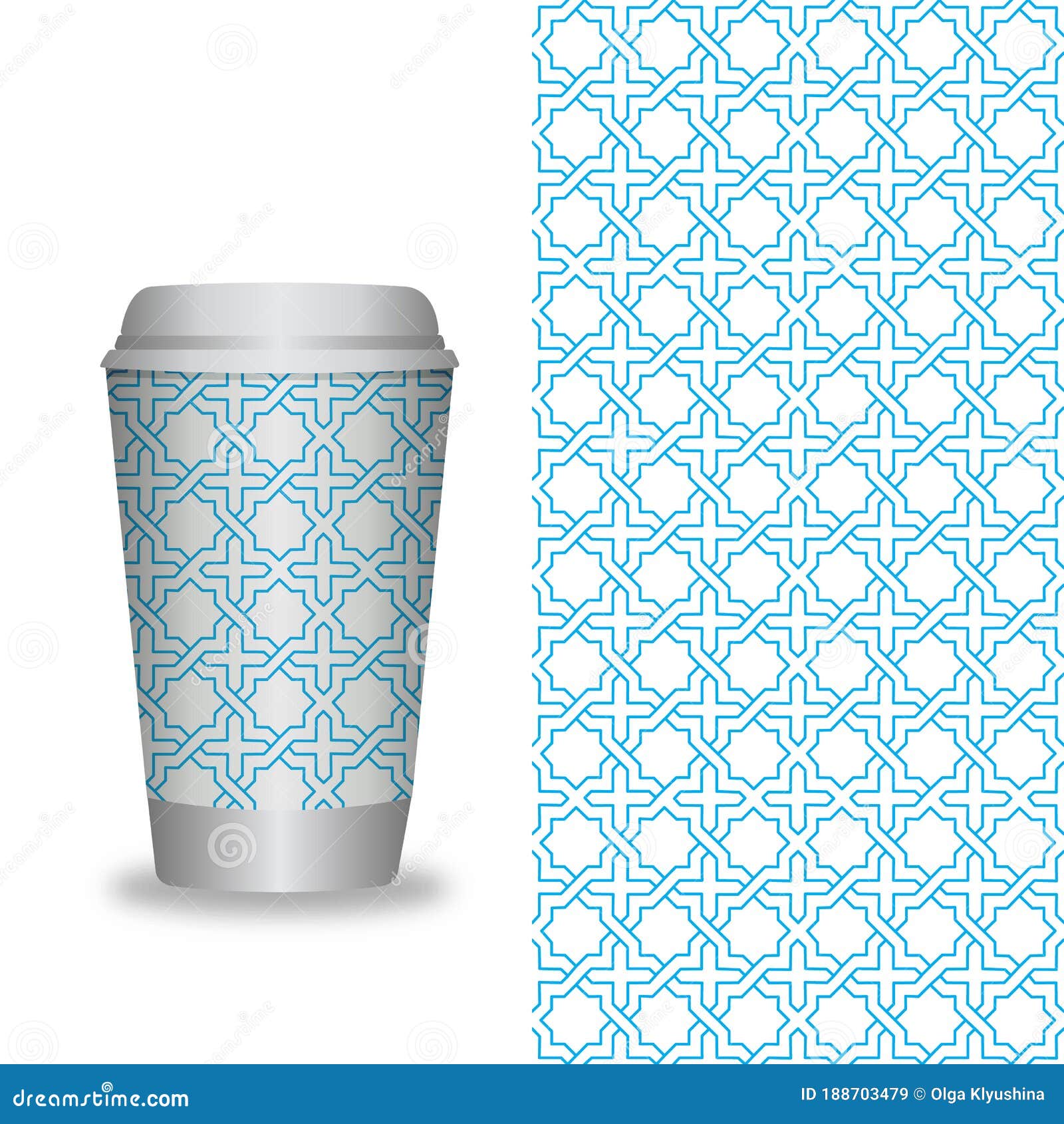 Coffee Cup with Patterns Template : Vector Illustration Stock Vector ...