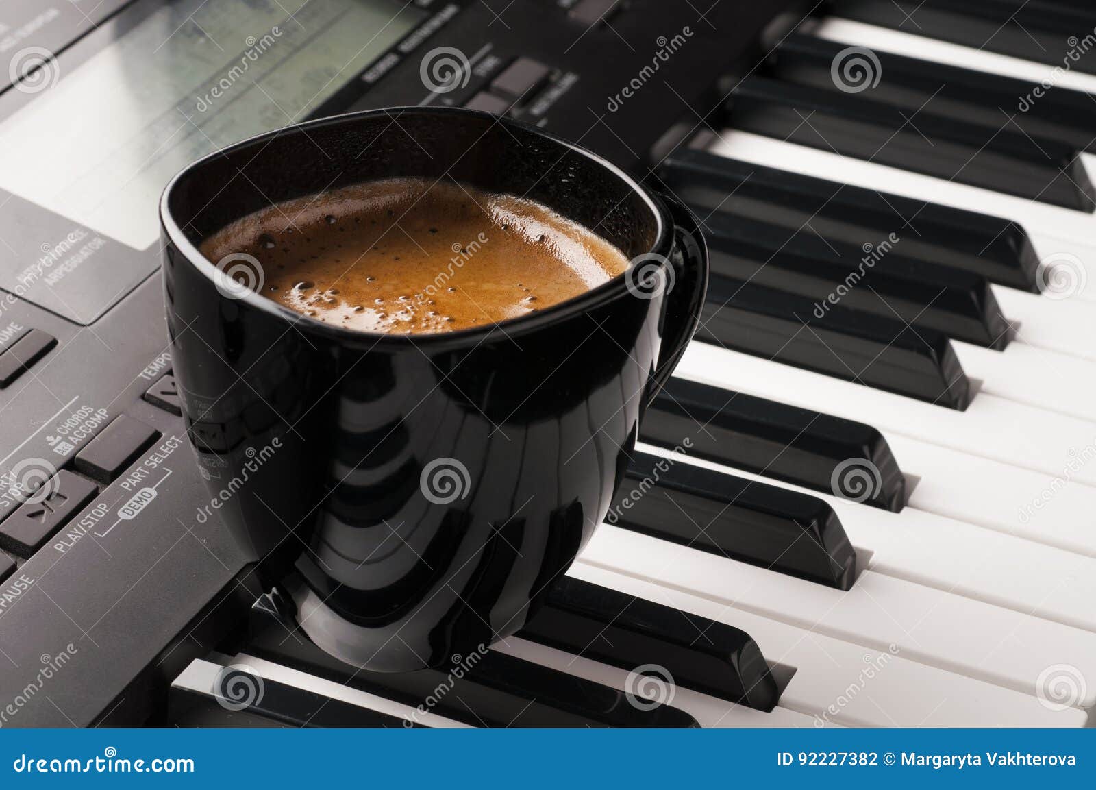 Coffee Cup on Piano Keyboard Stock Photo - Image of arabica, drink ...