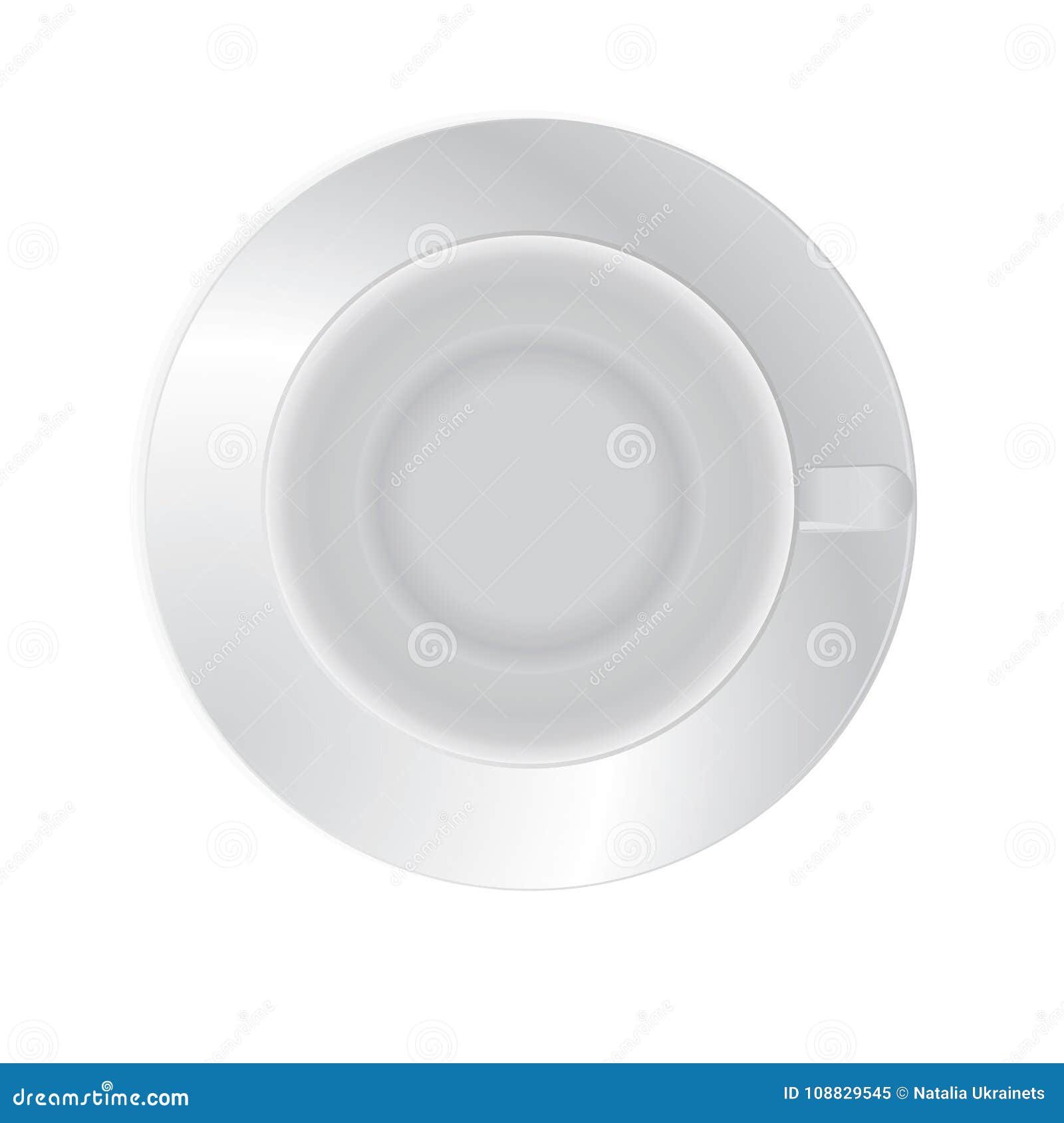 Coffee cup with plate stock vector. Illustration of object - 108829545