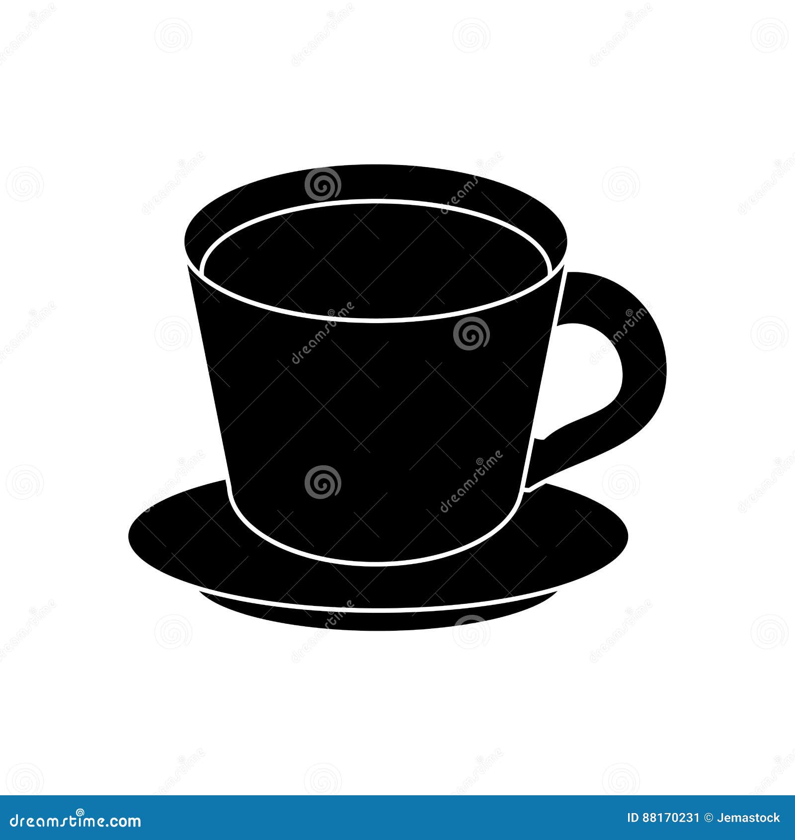 Coffee cup plate pictogram stock illustration. Illustration of plate ...