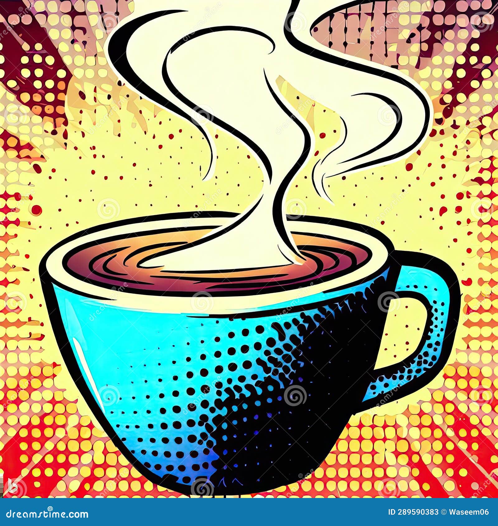 Coffee Cup in Pop Art Comic Style Stock Illustration - Illustration of ...