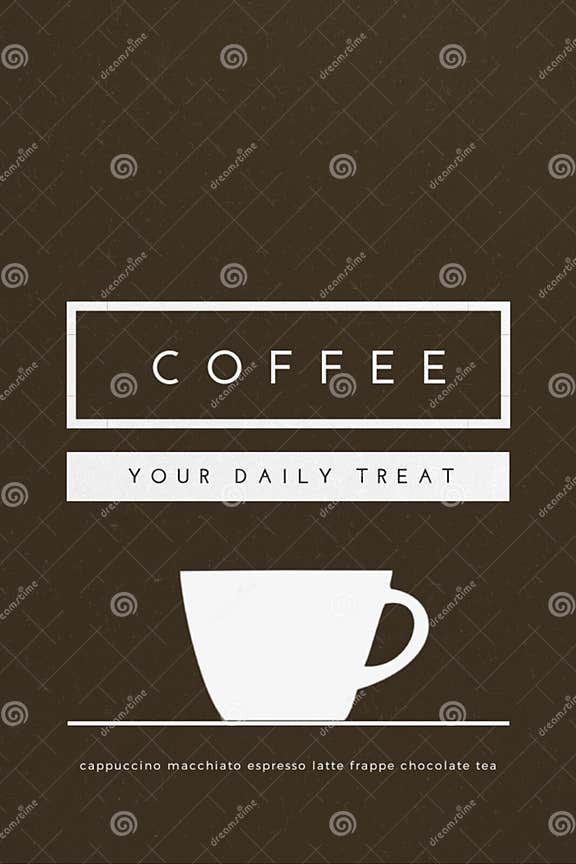 Coffee poster stock illustration. Illustration of kafe - 106178023