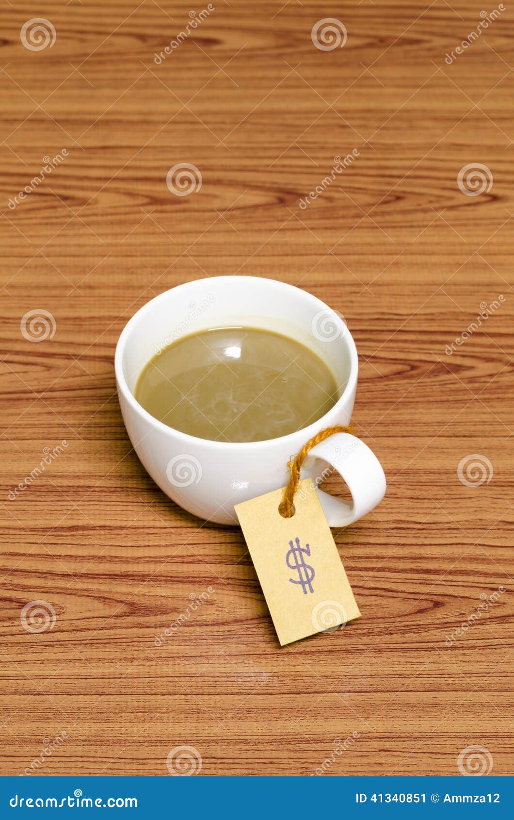 Coffee cup with price tag stock image. Image of break - 41340851