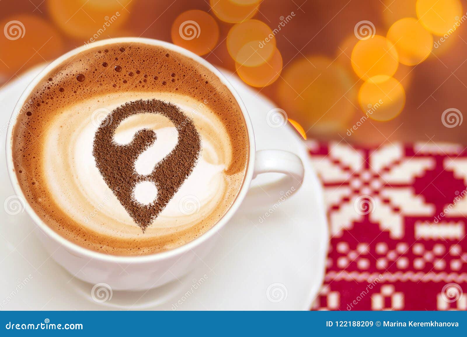 Coffee Cup with Question Mark Stock Image - Image of foam, white: 122188209