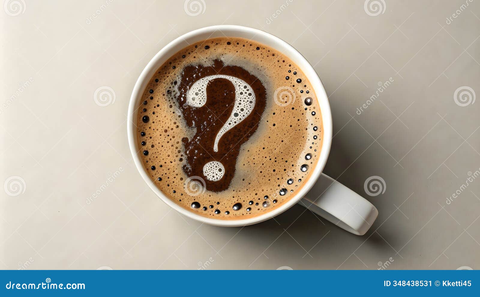 Coffee Cup With Question Mark In Foam. The Concept Uncertainty ...