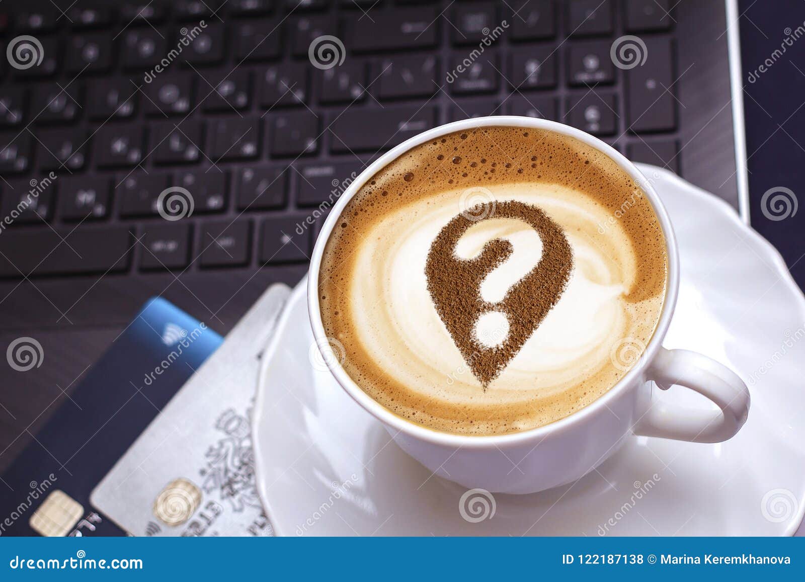 Coffee Cup with Question Mark Stock Photo - Image of foam, black: 122187138