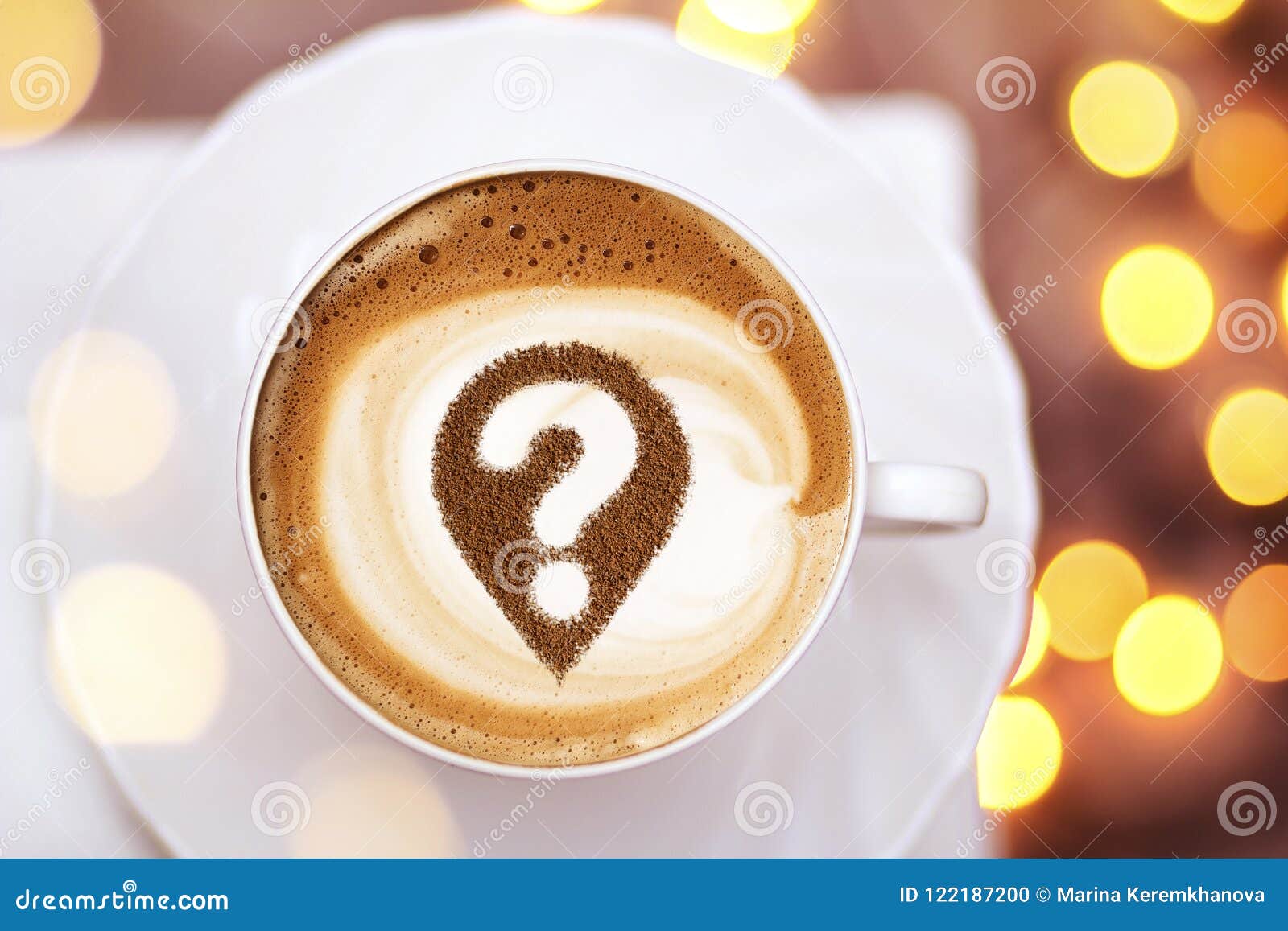 Coffee Cup with Question Mark Stock Photo - Image of symbol, brown ...