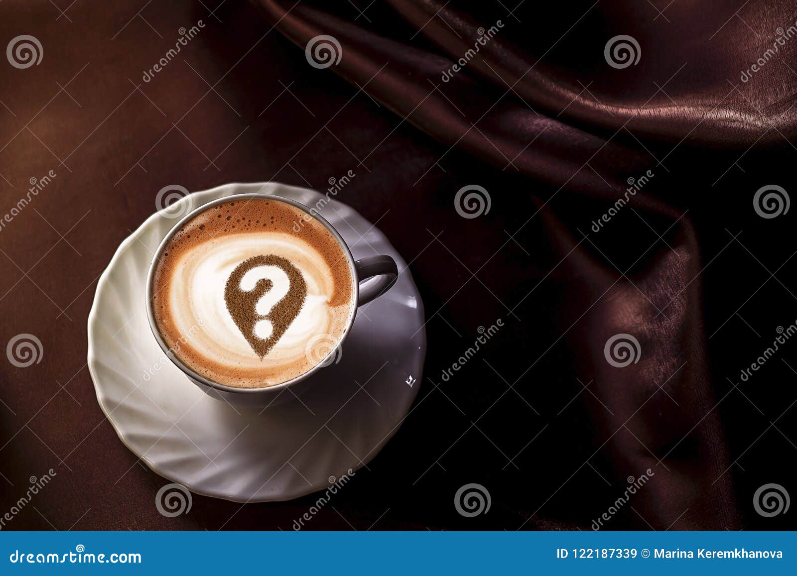 Coffee Cup with Question Mark Stock Image - Image of foam, table: 122187339