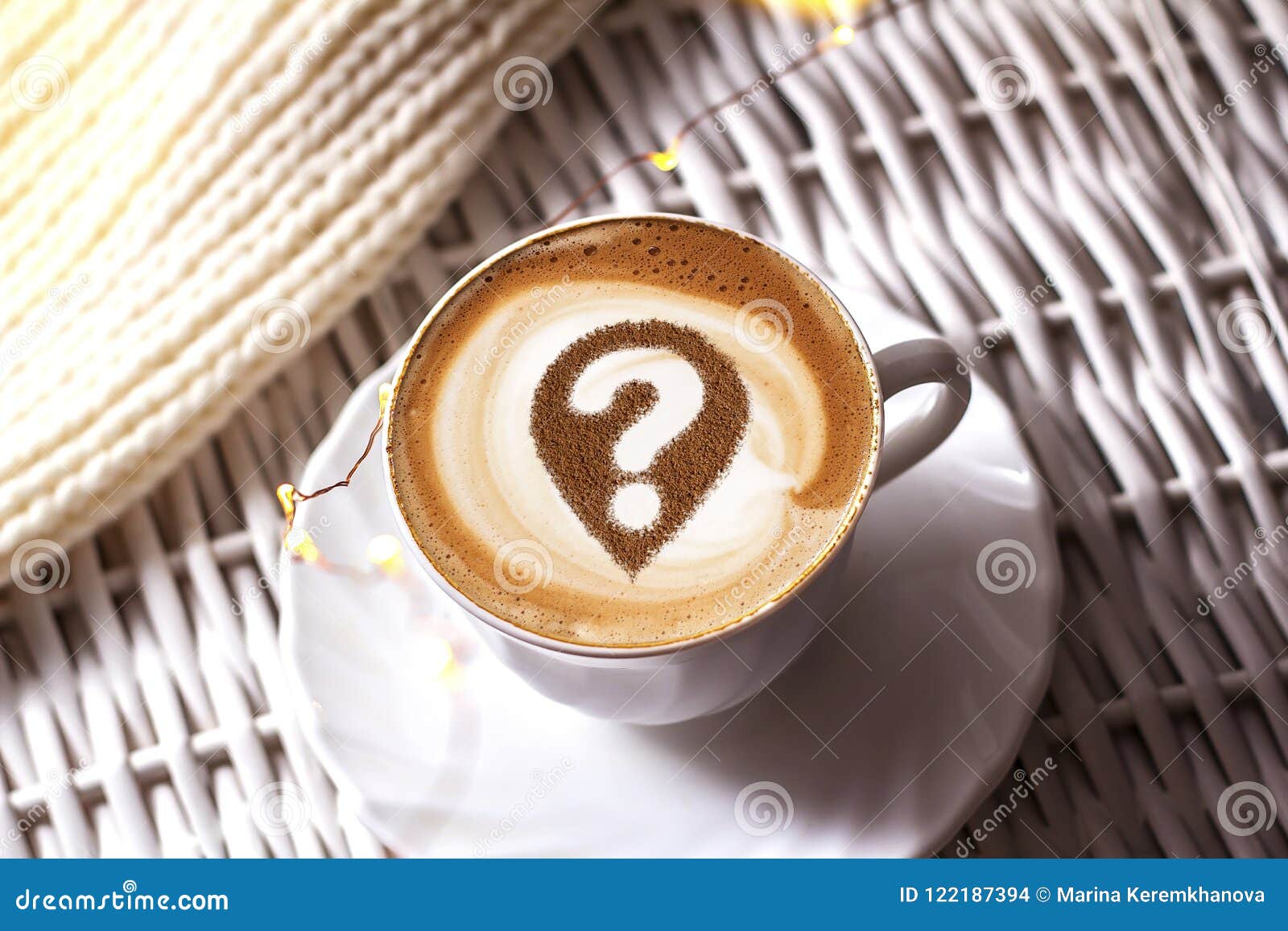 Coffee Cup with Question Mark Stock Photo - Image of cappuccino ...