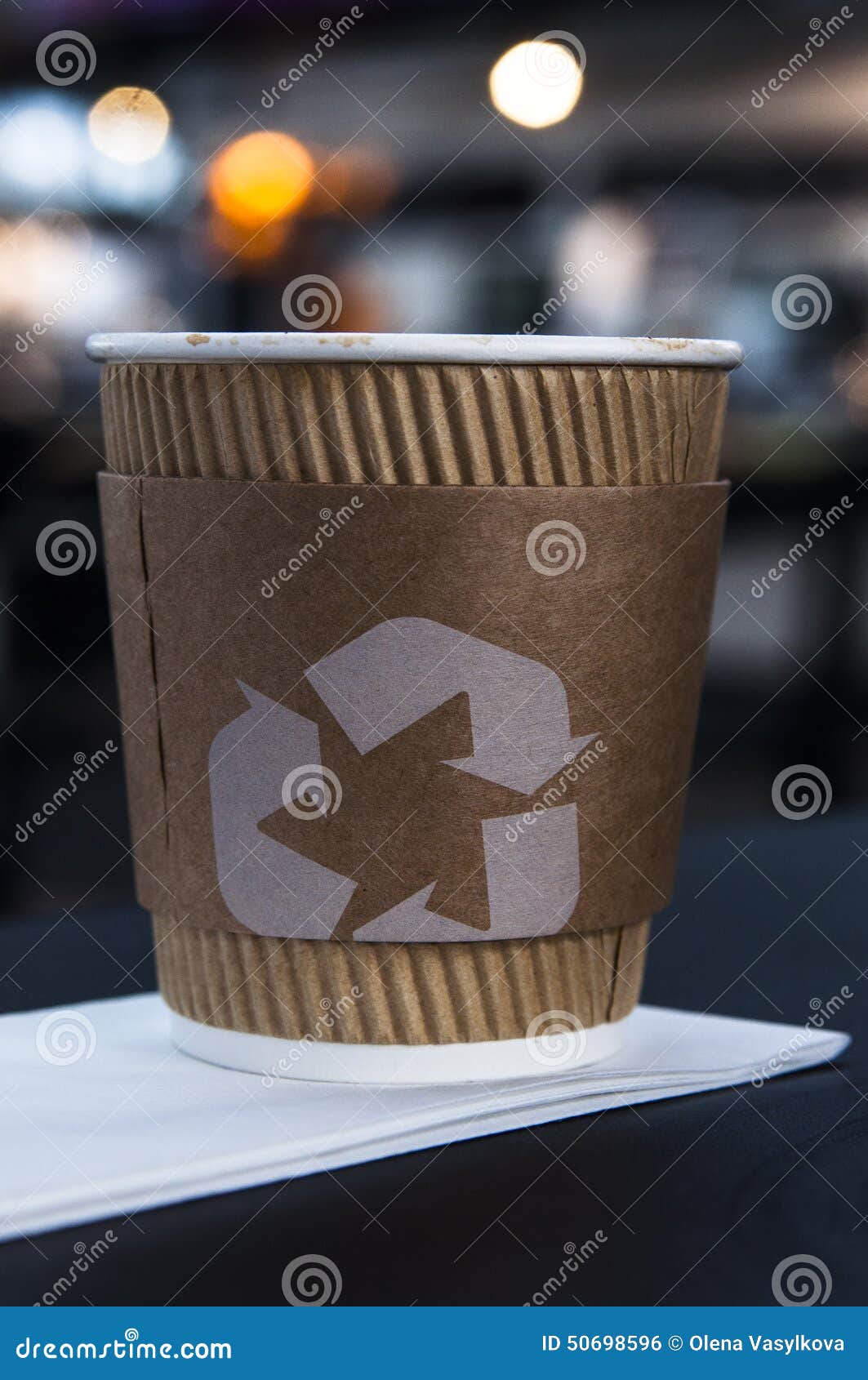 Coffee Cup with Recycling Sign Stock Photo - Image of closeup, ecology ...