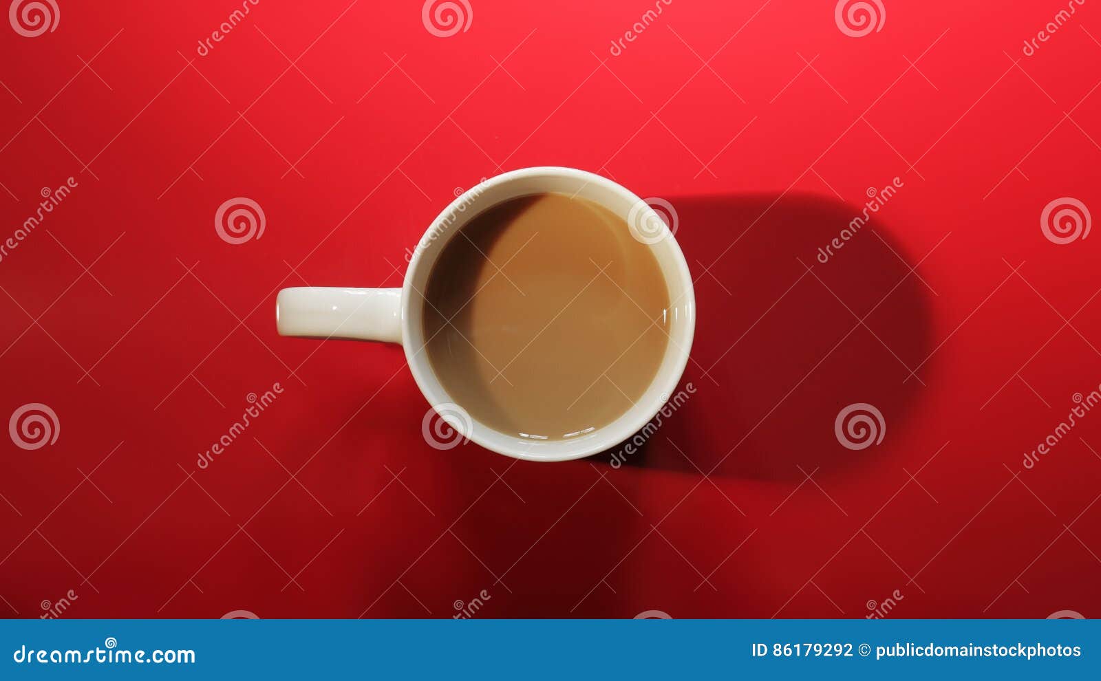 Coffee Cup With Coffee On Red Background Picture. Image: 86179292