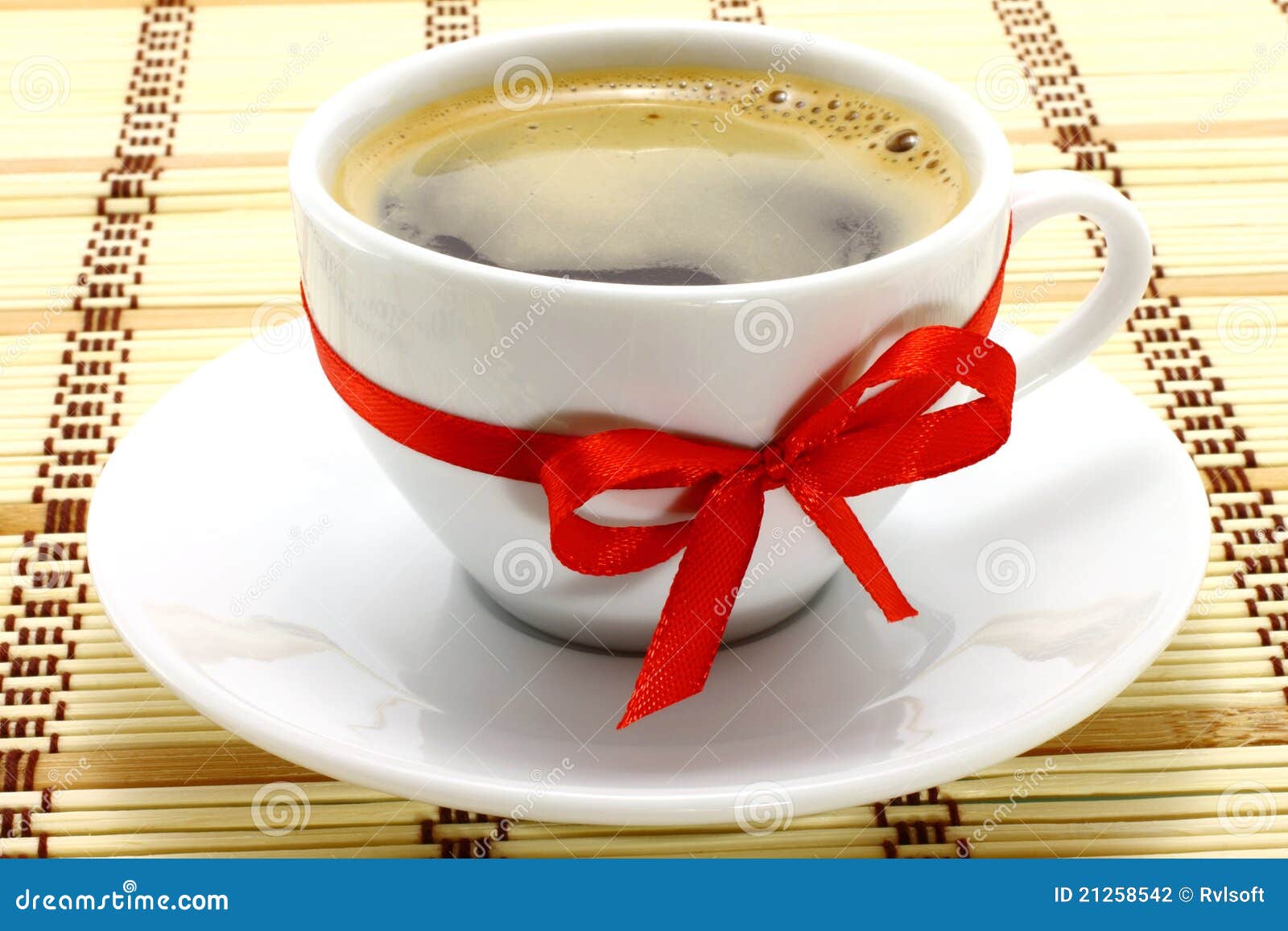 Coffee cup with red bow stock photo. Image of espresso - 21258542