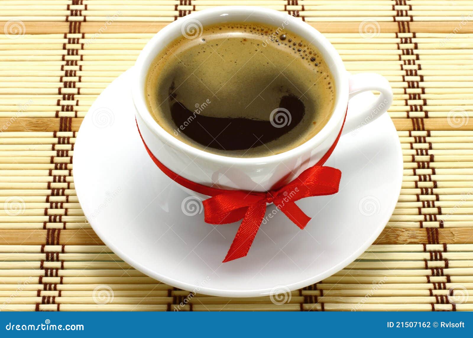Coffee cup with red bow stock photo. Image of background - 21507162