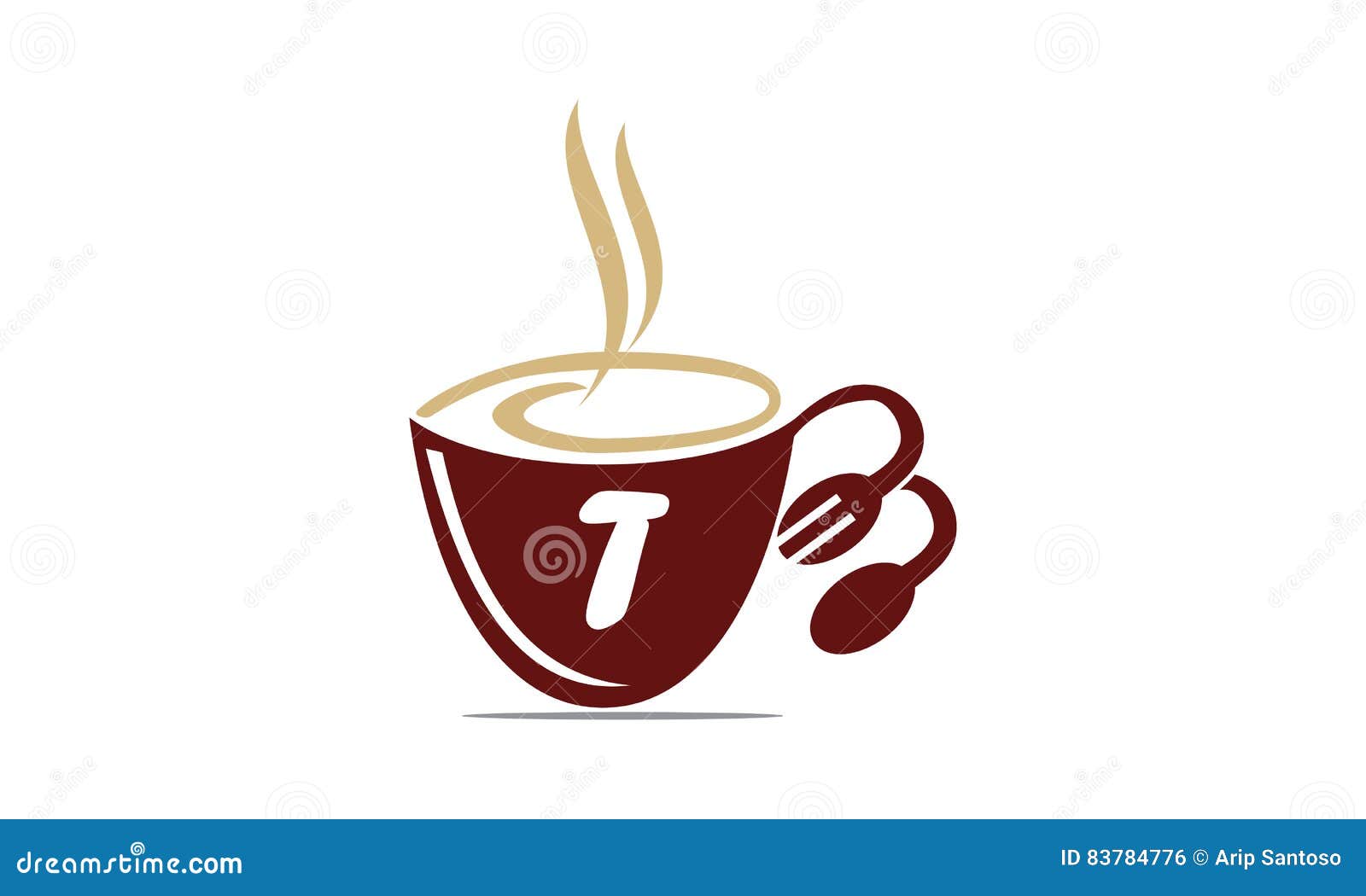 Coffee Cup Restaurant Letter T Stock Vector - Illustration of handle ...