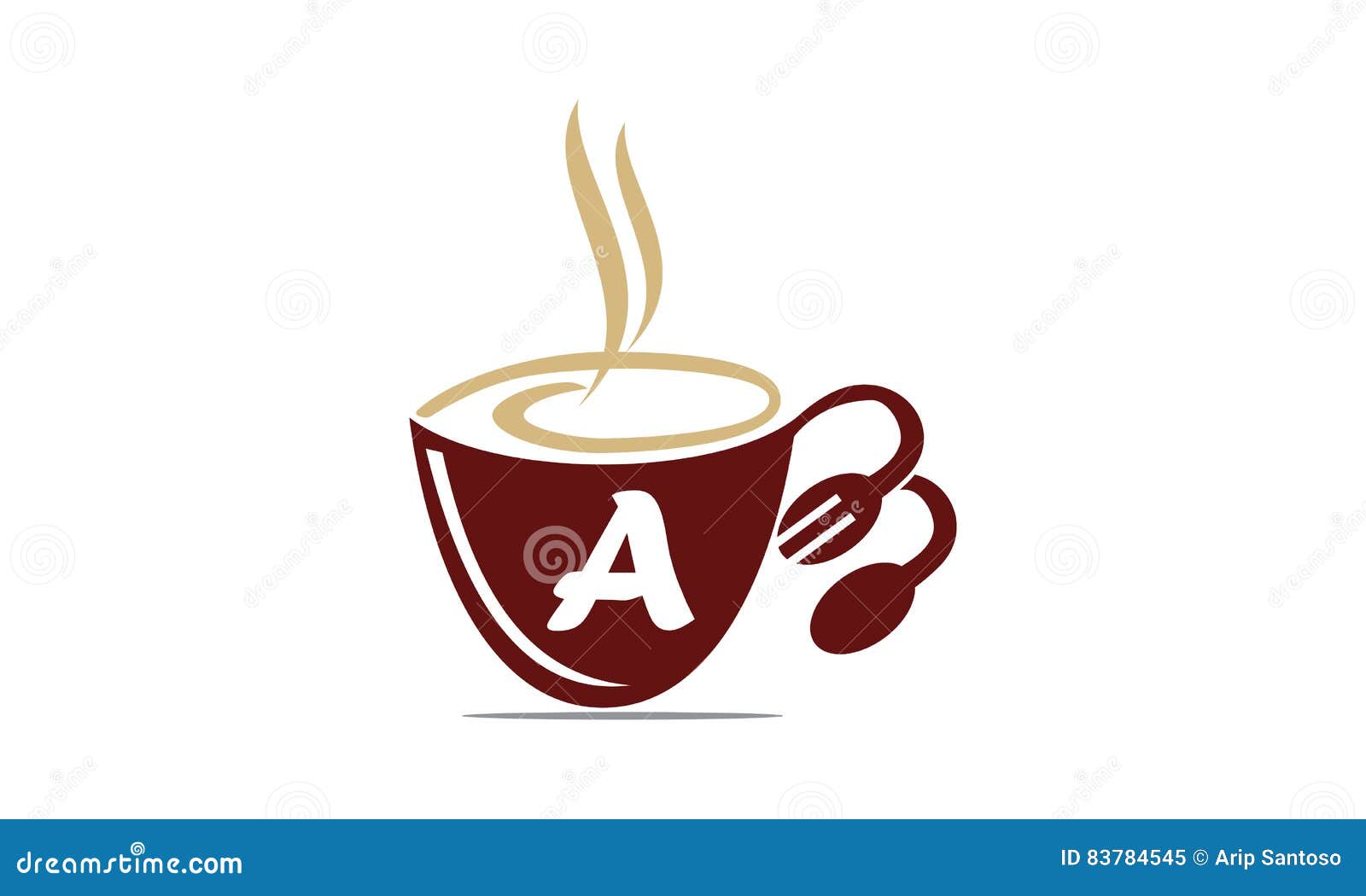 Coffee Cup Restaurant Letter a Stock Vector - Illustration of emblem ...