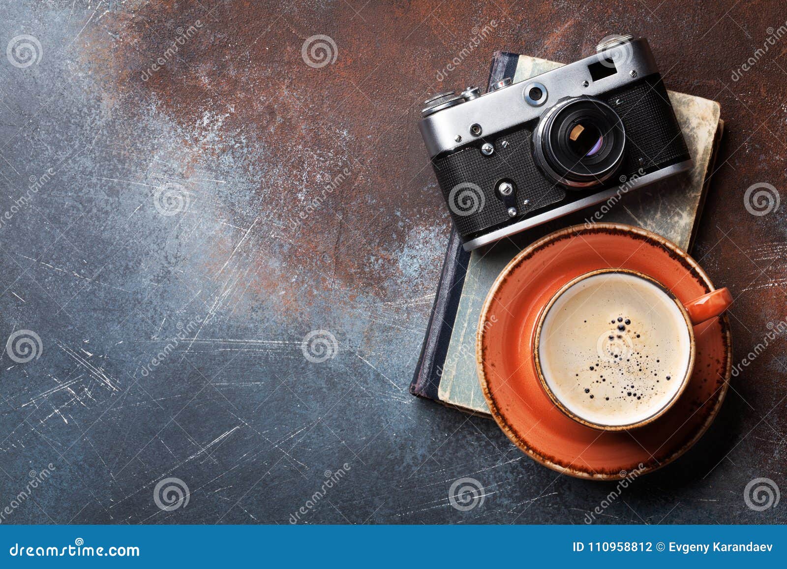 Coffee Cup and Retro Camera Stock Photo - Image of aroma, beverage ...