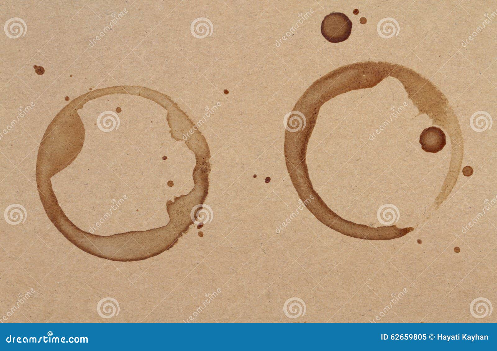 Coffee Cup Rings Stains on a Brown Paper Texture Stock Image - Image of ...