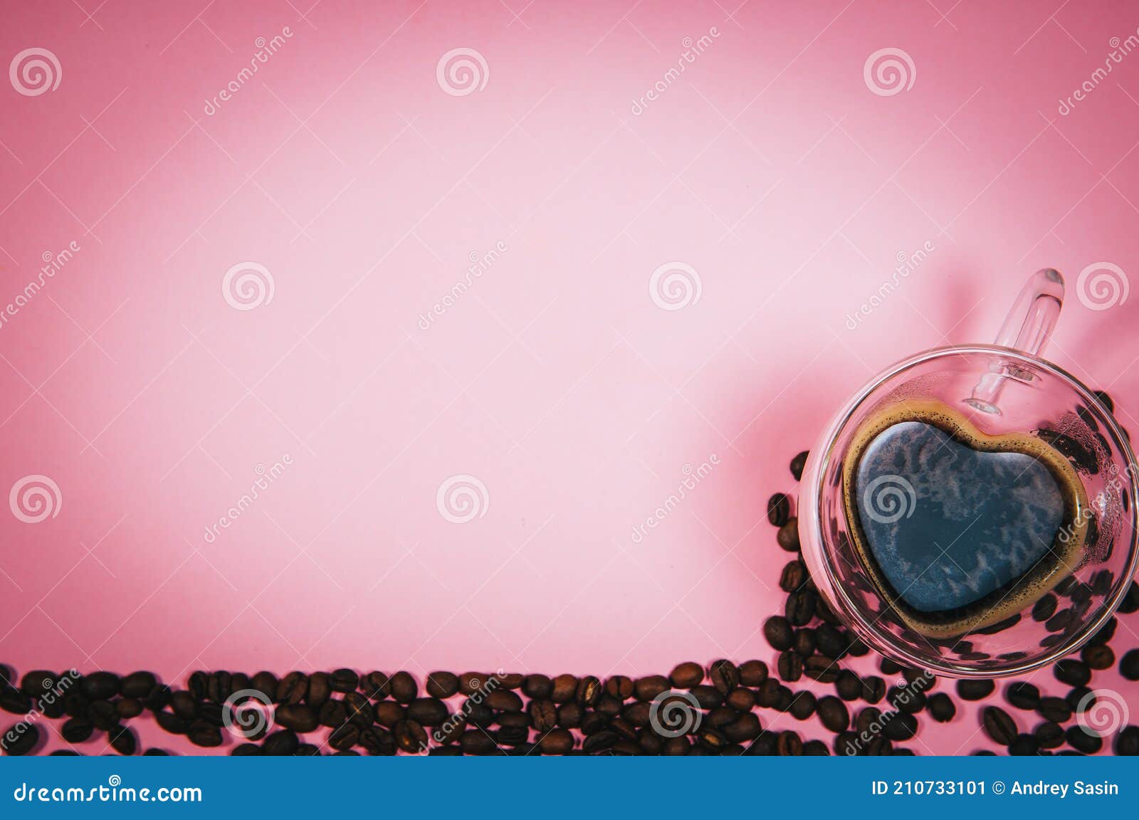 Coffee Cup of Coffee and Roasted Arabica Beans Corner Border Formed on ...