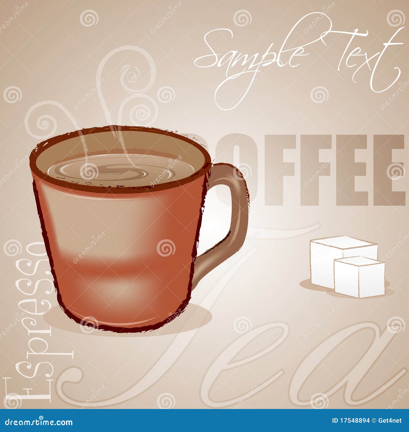 Coffee Cup with Sample Text Stock Vector - Illustration of ceramics ...