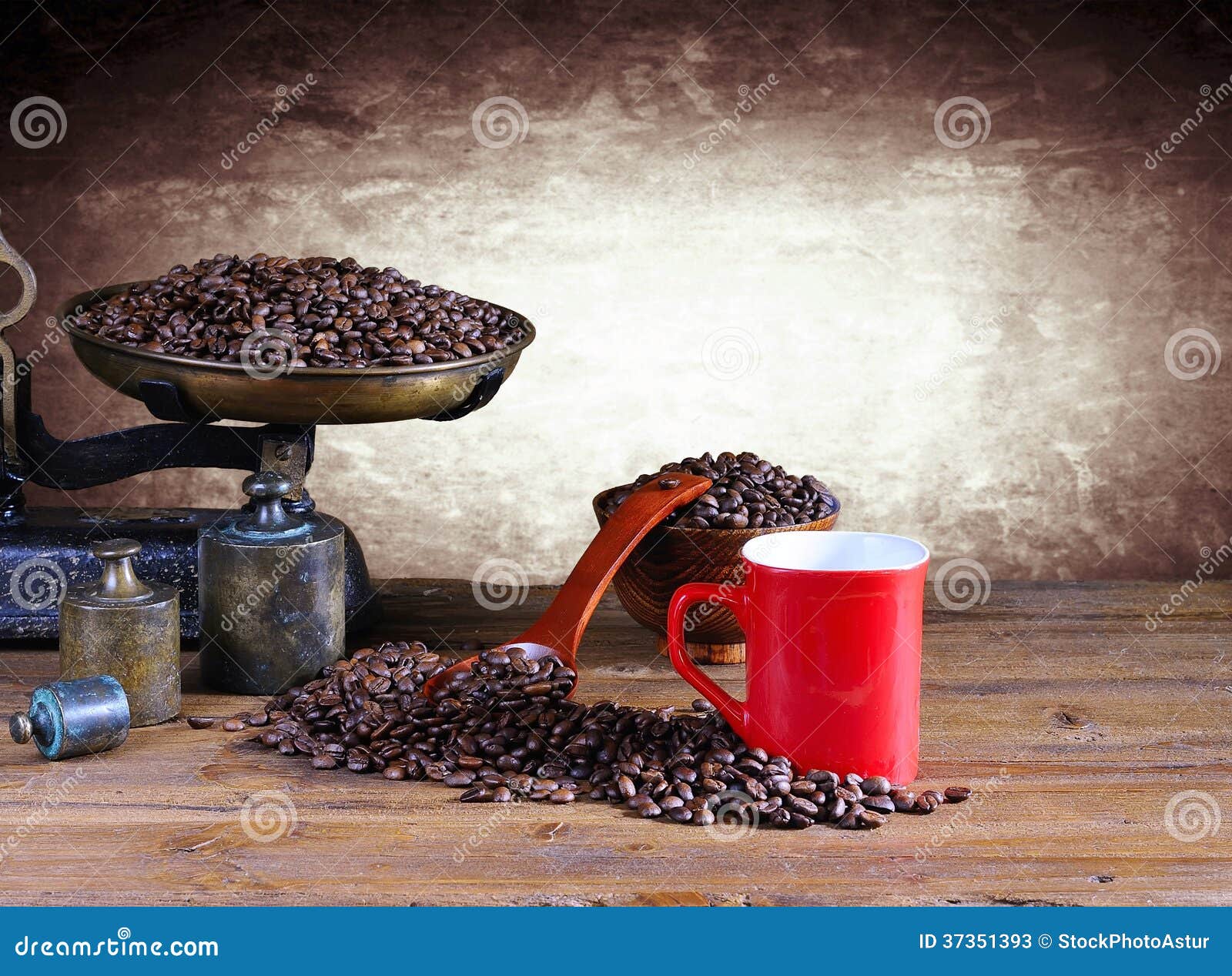 Coffee cup with scale. stock image. Image of brown, flavor - 37351393