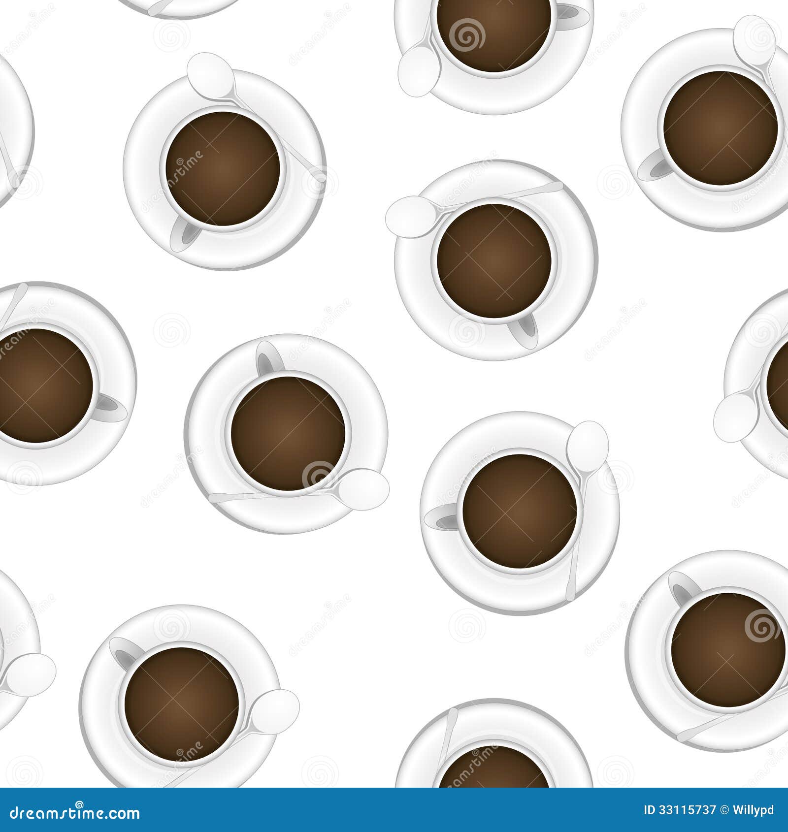 Coffee Cup Seamless Pattern Stock Illustration - Illustration of saucer ...