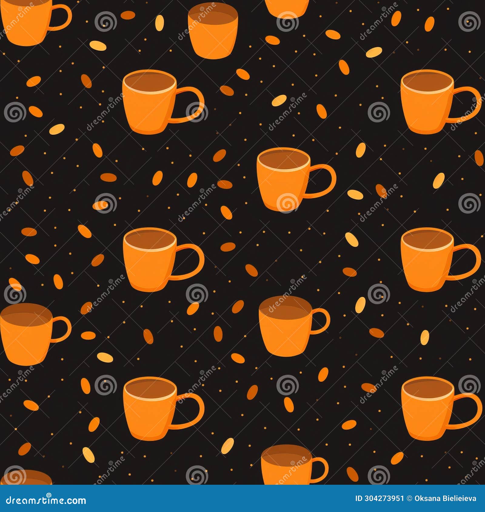 Coffee Cup Pattern - Stylish and Trendy Seamless Design for Branding ...