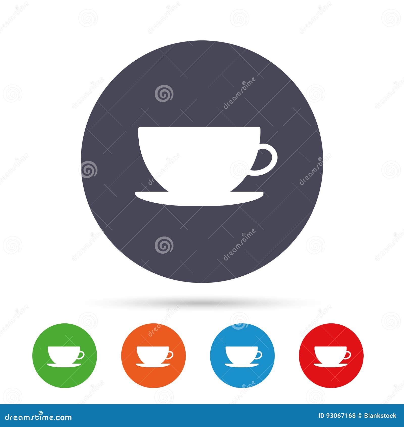 Coffee Cup Sign Icon. Coffee Button Stock Vector - Illustration of ...