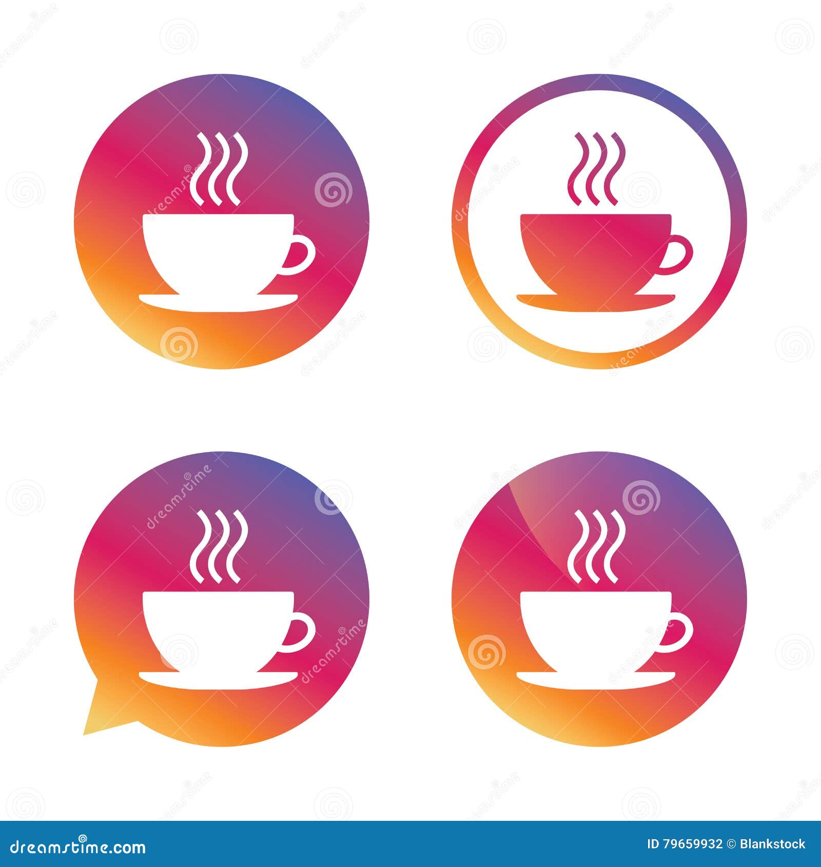 Coffee Cup Sign Icon. Hot Coffee Button Stock Vector - Illustration of ...
