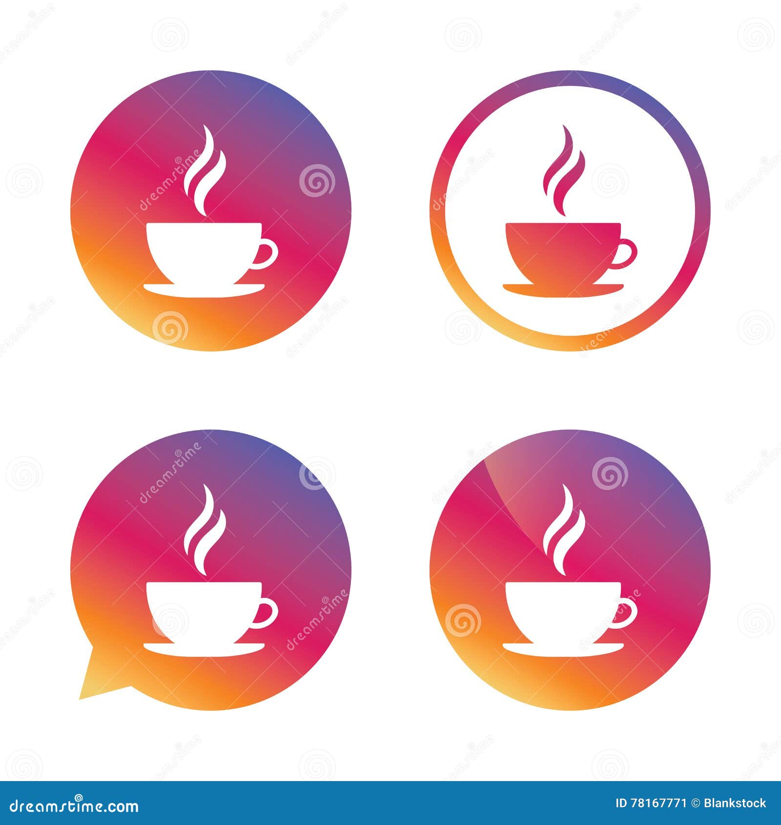 Coffee Cup Sign Icon. Hot Coffee Button Stock Vector - Illustration of ...