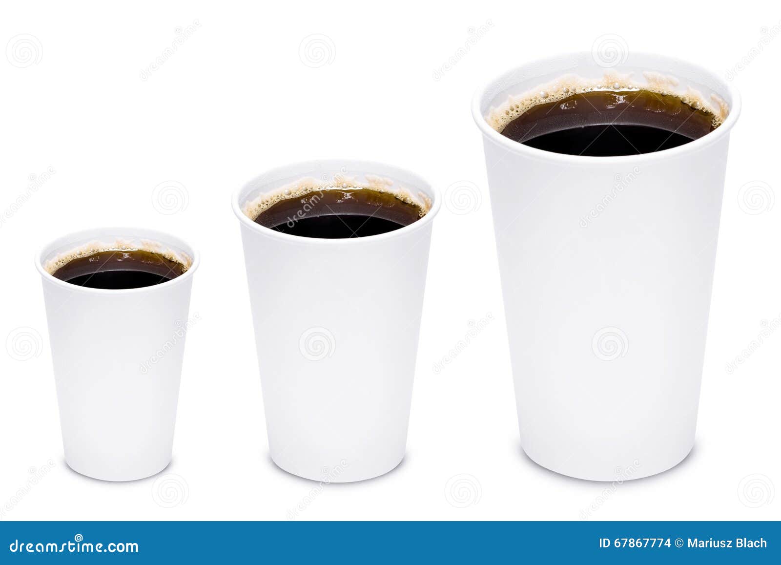 Coffee cup sizes stock photo. Image of white, cream, isolated - 67867774
