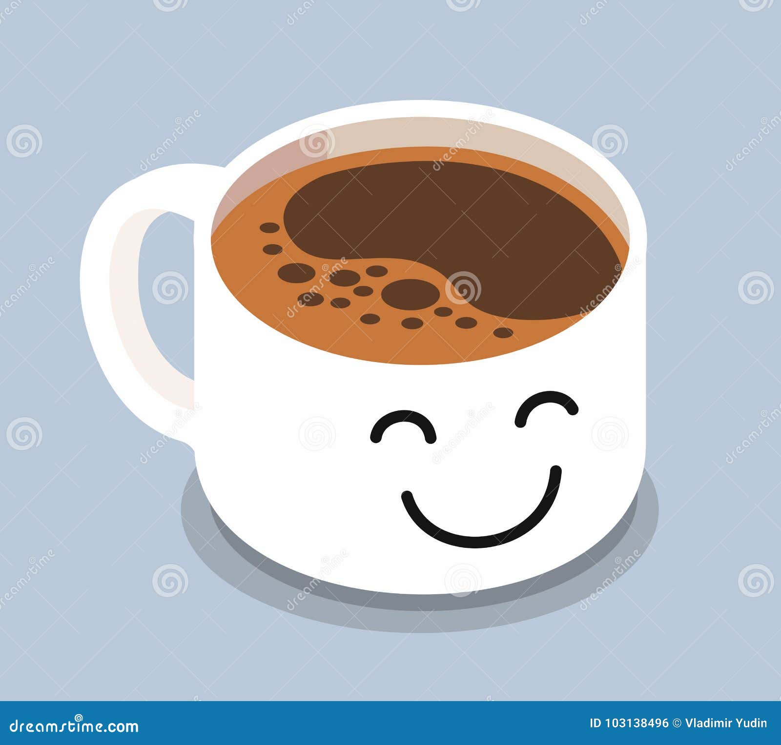 Coffee Cup with Smiley Face. Stock Vector - Illustration of poster ...