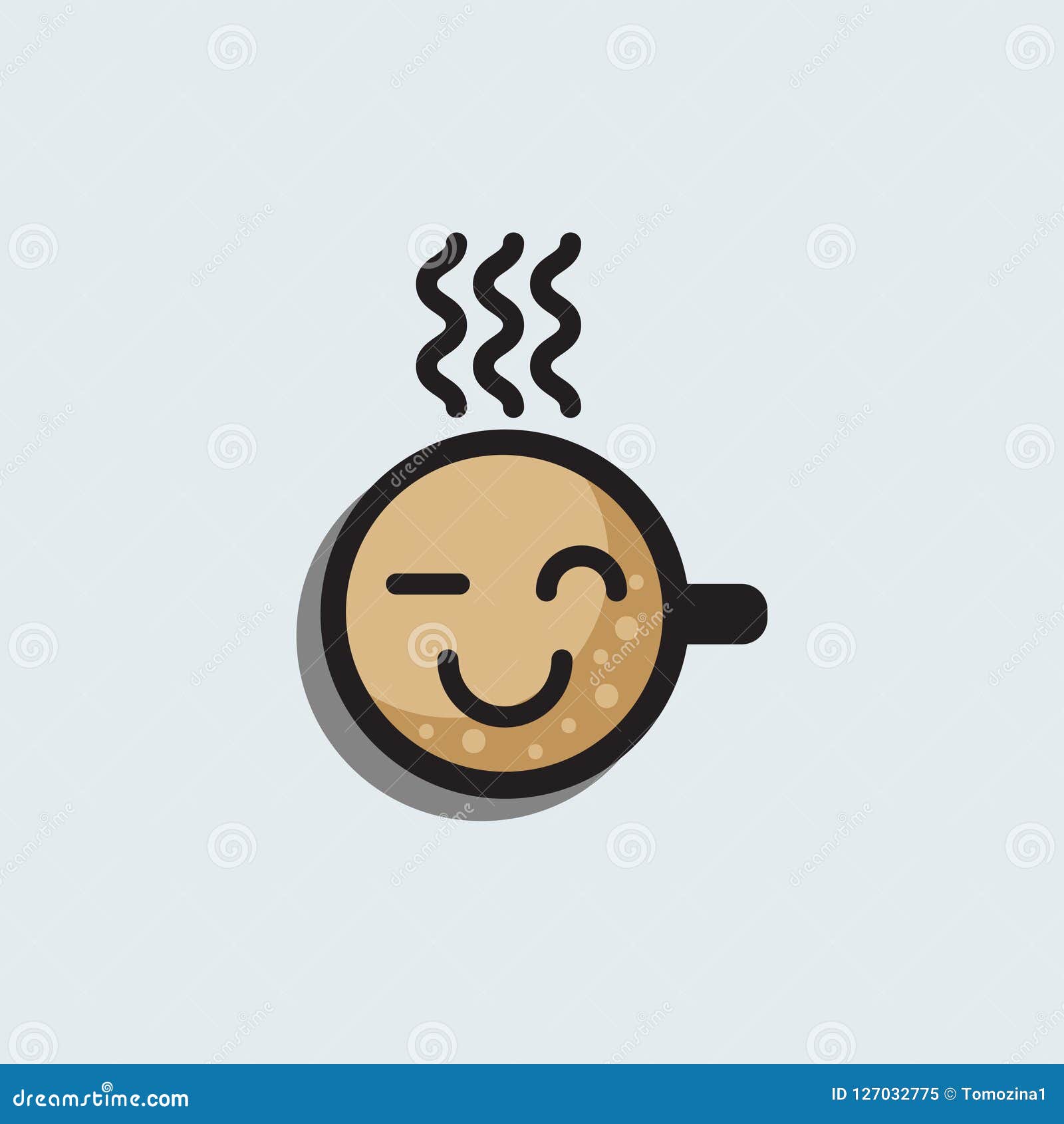 Coffee in Cup with Smiling Face Stock Vector - Illustration of cocoa ...
