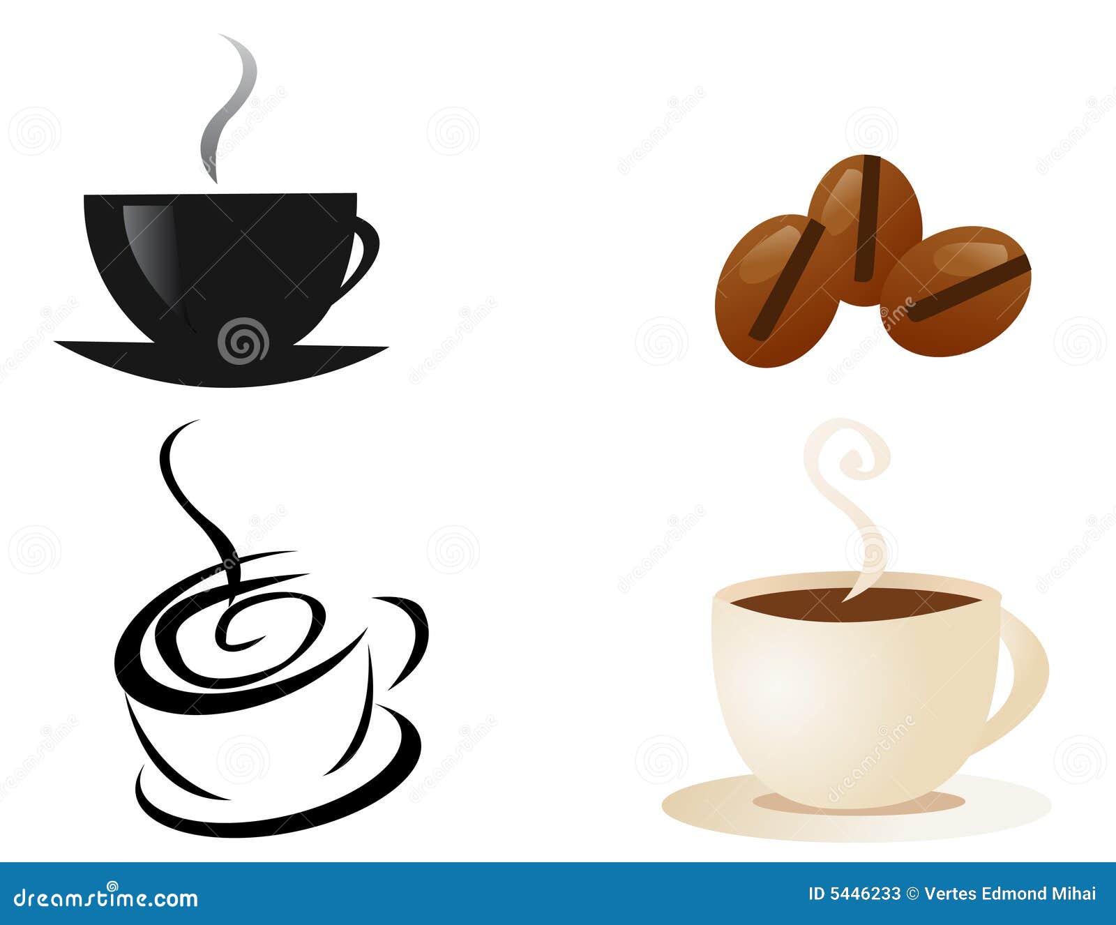 Coffee cup and smoke stock vector. Illustration of breakfast - 5446233