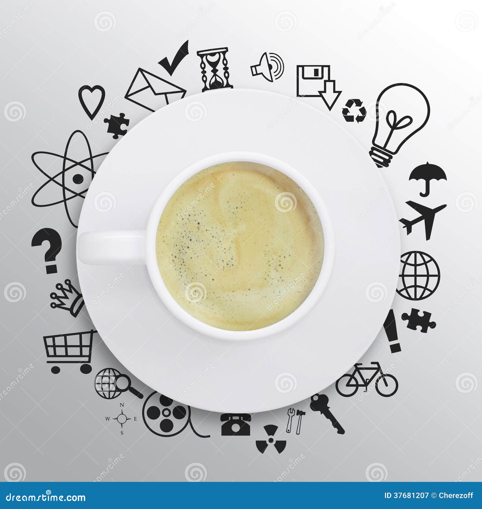 Coffee Cup and Social Icons Stock Image - Image of download, concept ...