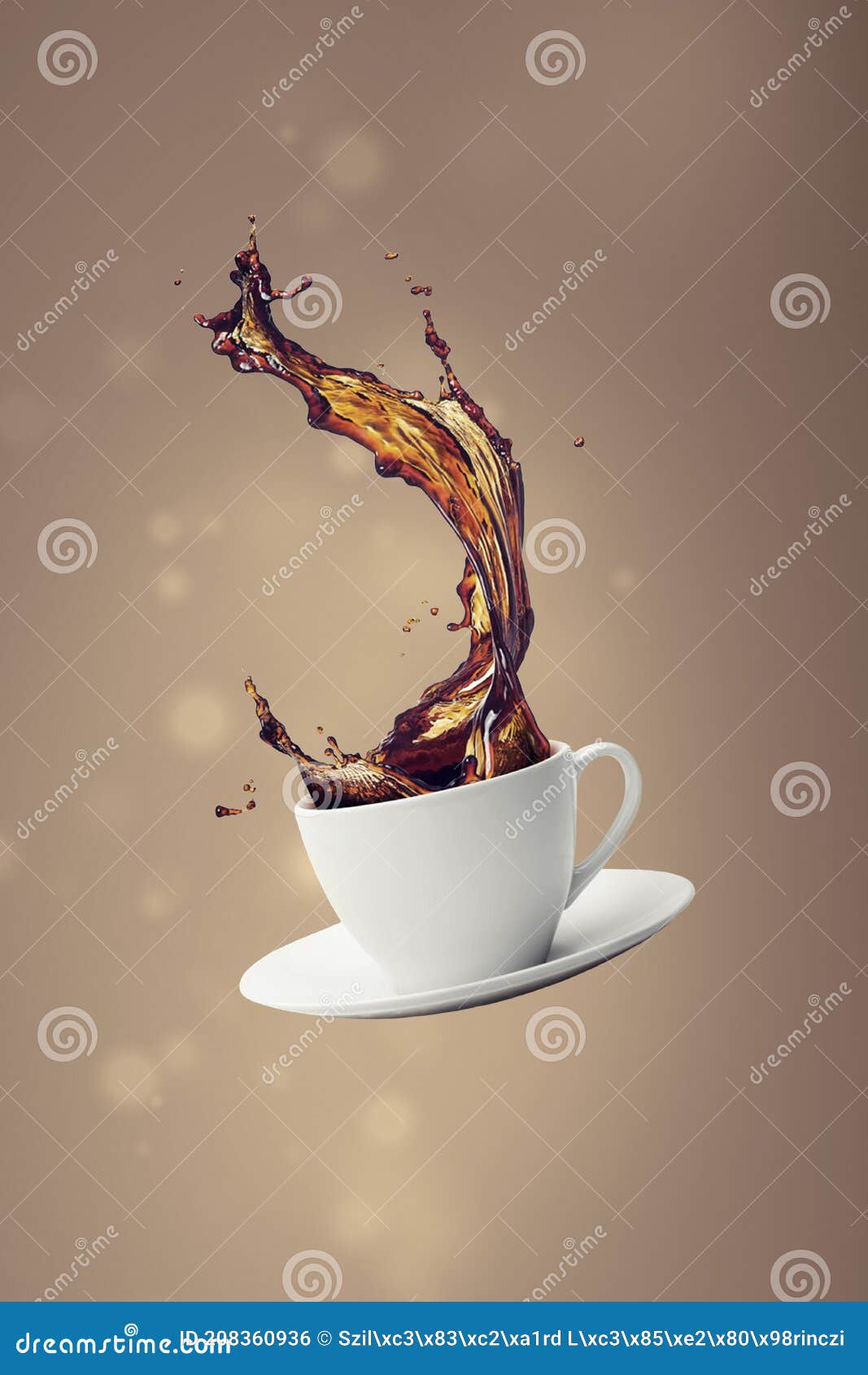 Coffee Cup with Splash of Coffee Stock Photo - Image of healthy ...