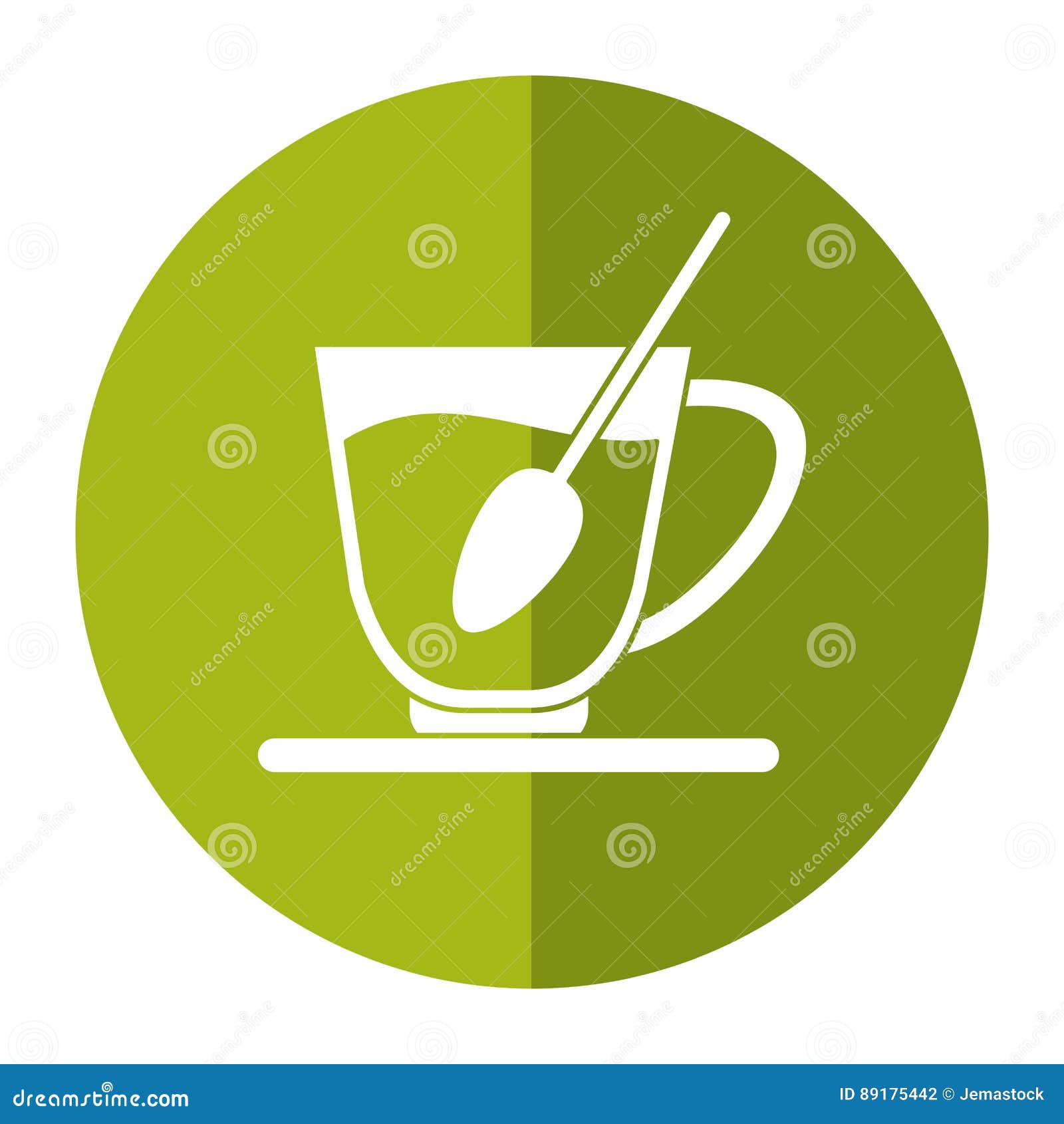 Coffee Cup Spoon Plate Shadow Stock Illustration - Illustration of ...