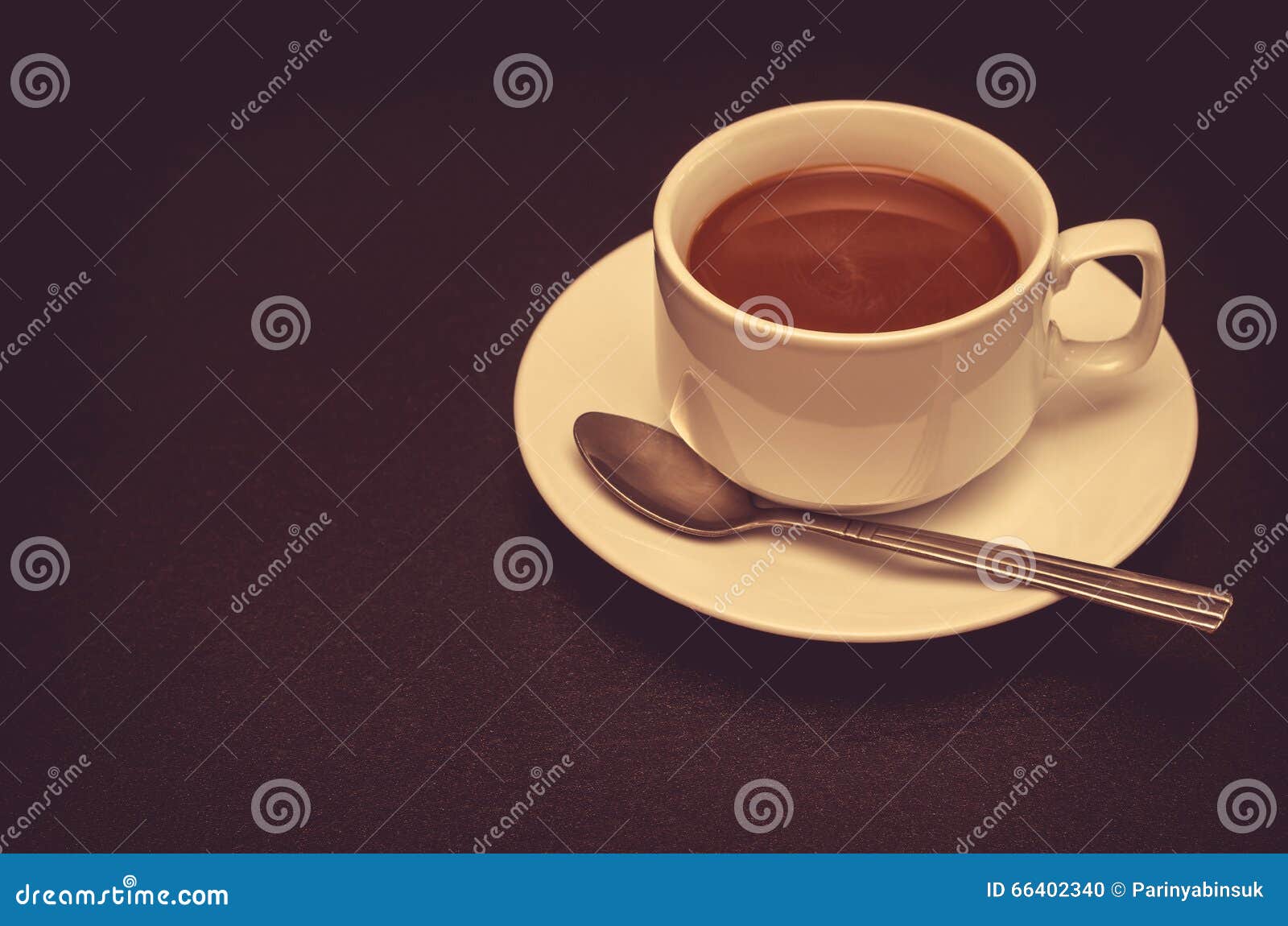 Coffee Cup with Spoon on Table Stock Photo - Image of breakfast, desire ...