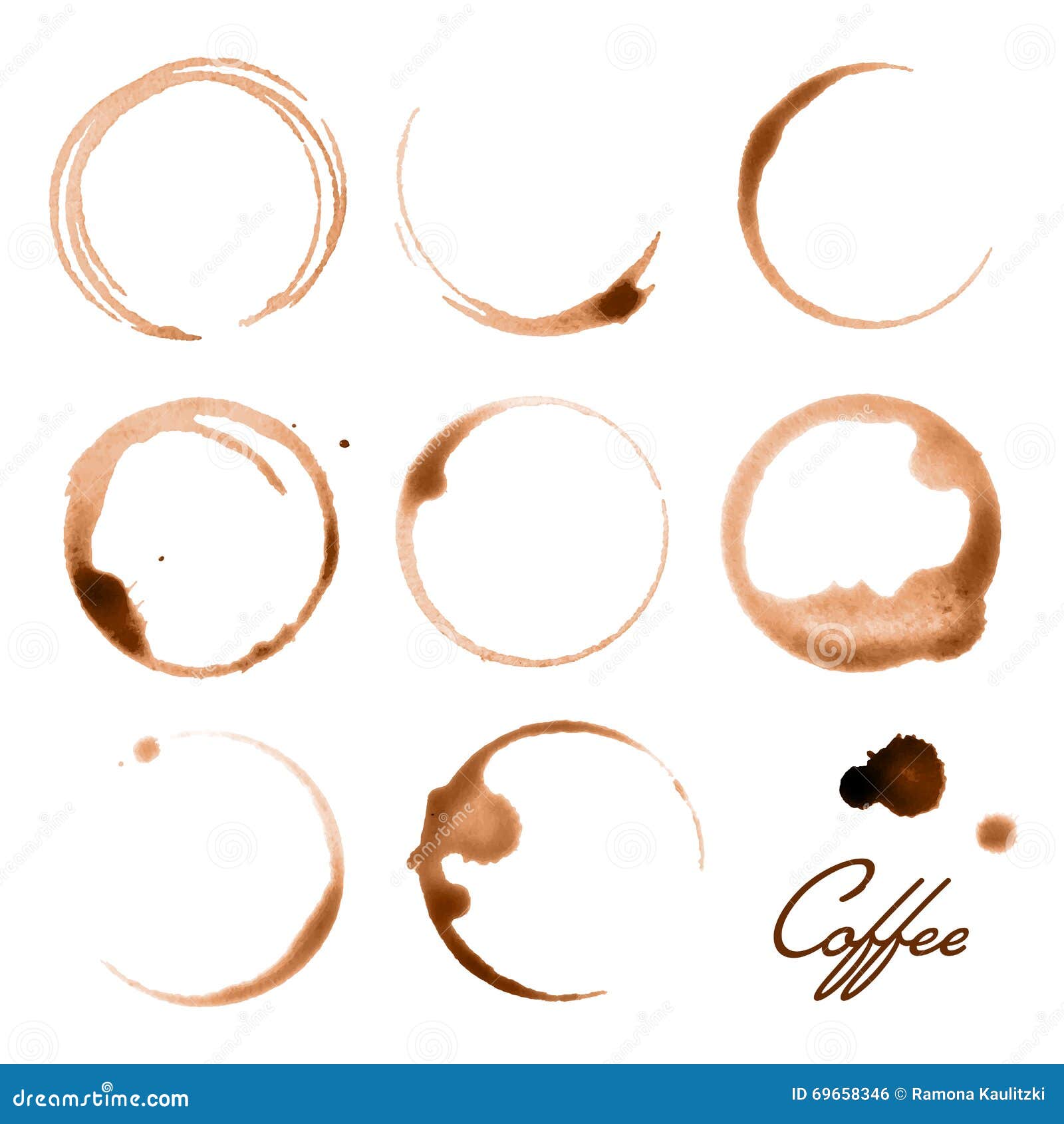 Coffee Cup Stains stock illustration. Illustration of splash - 69658346