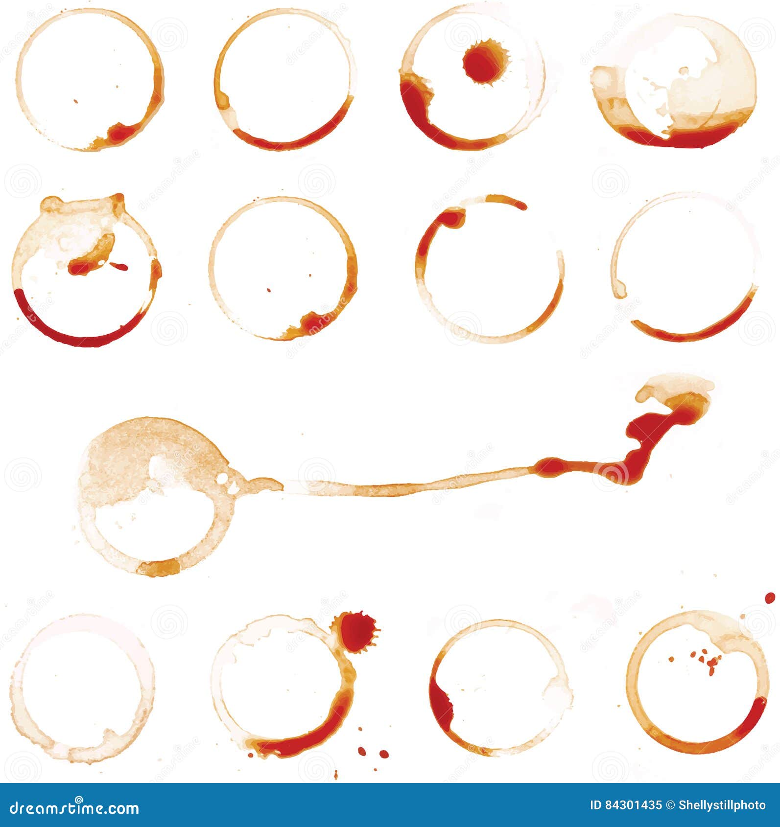 Coffee Cup Stains Vectors stock vector. Illustration of design - 84301435