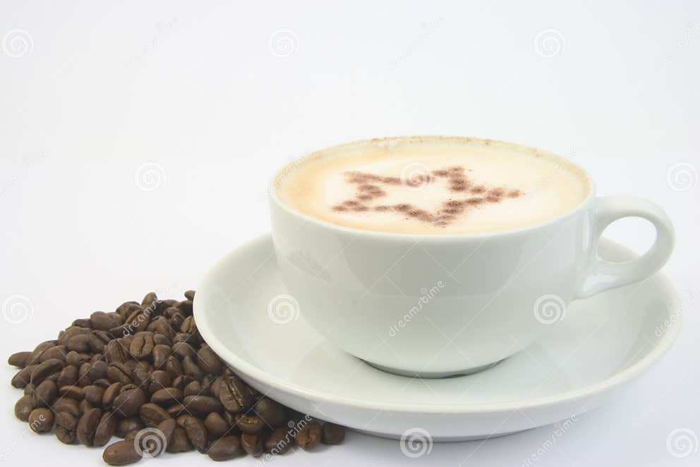 Coffee cup and star stock image. Image of cafe, frothy - 116247