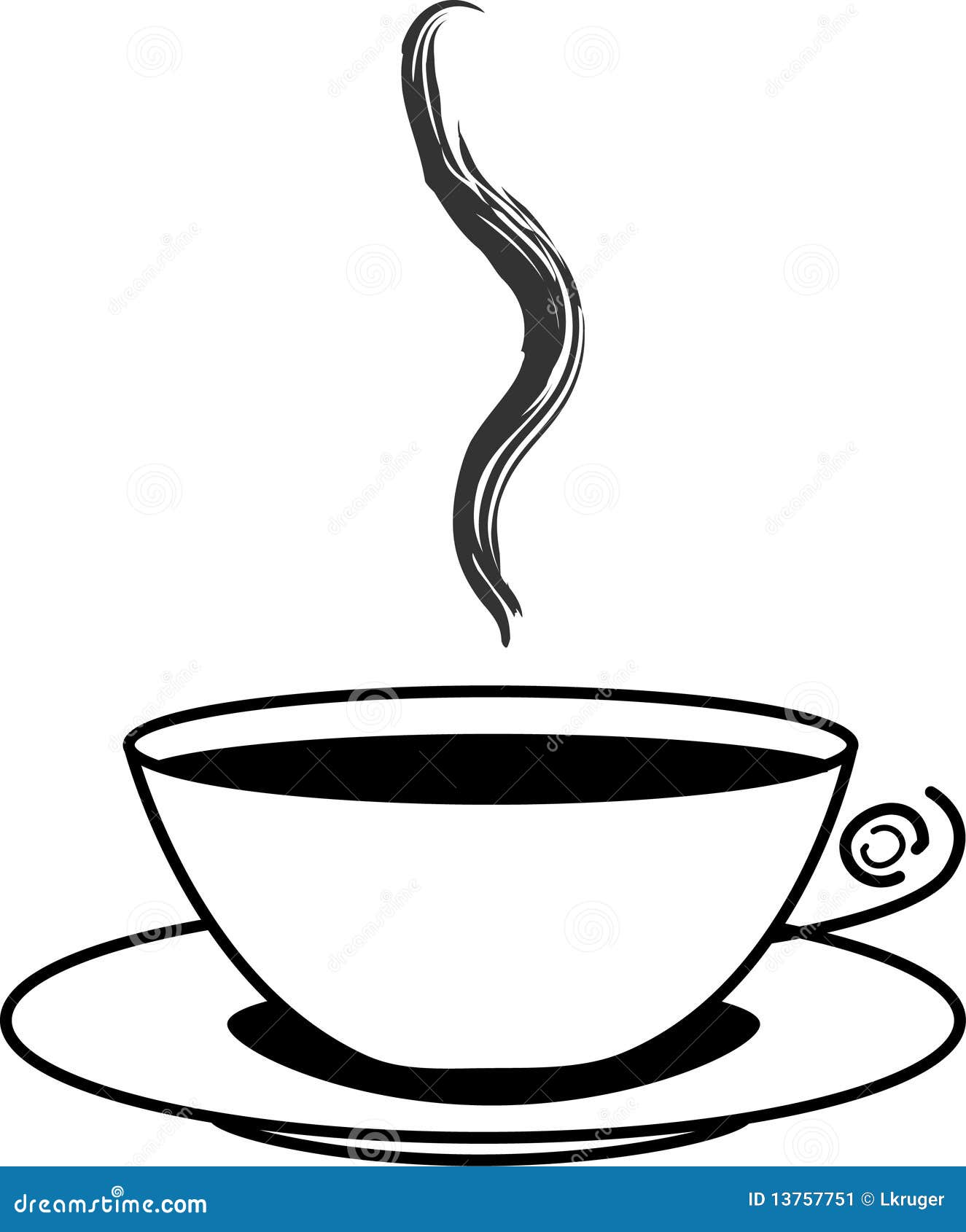 Coffee cup with steam stock vector. Illustration of saucer - 13757751