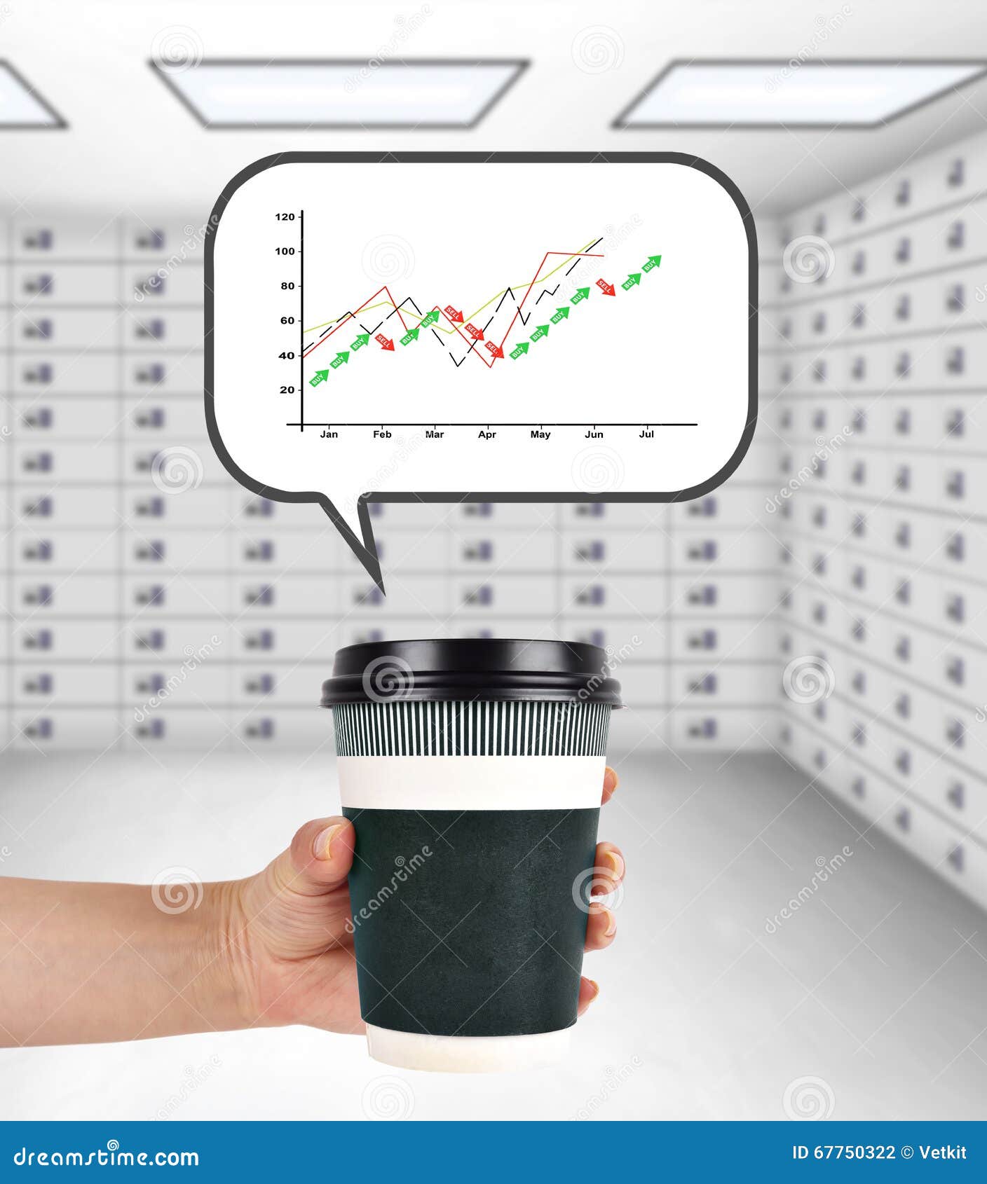 Coffee Cup with Stock Chart Stock Photo - Image of protection, coffee ...