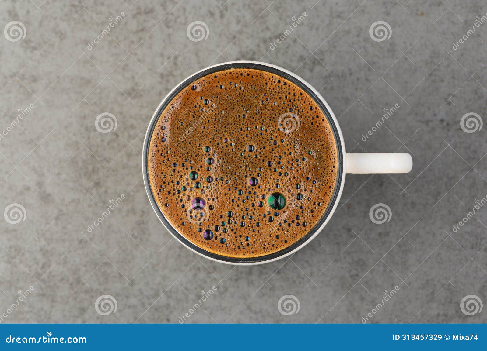 Coffee in a Cup on a Stone Kitchen Counter Top View Stock Image - Image ...