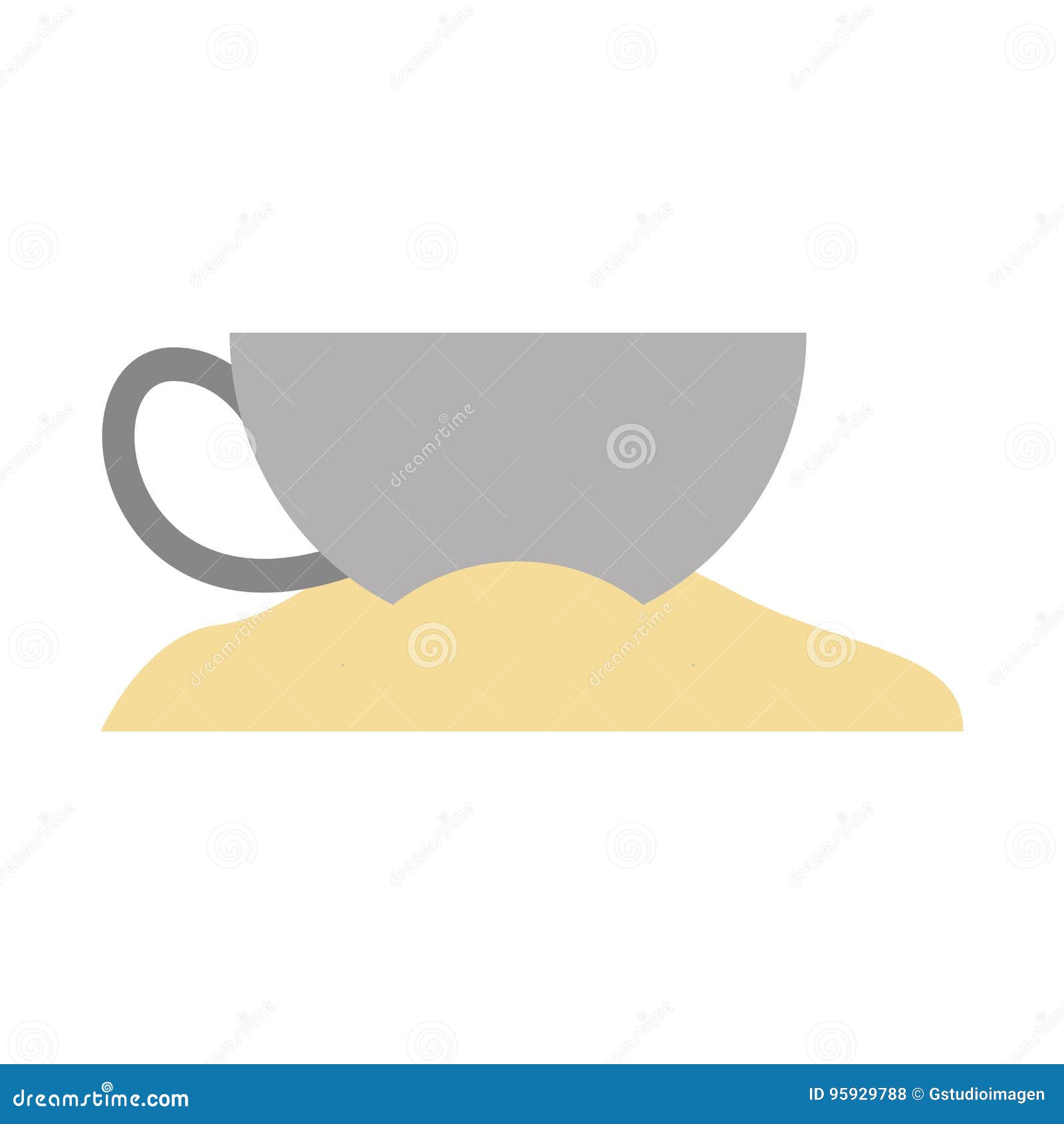 Coffee cup with sugar stock vector. Illustration of espresso - 95929788