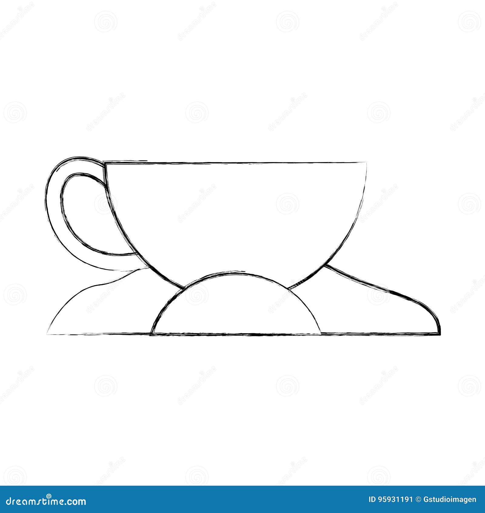 Coffee cup with sugar stock vector. Illustration of caffeine - 95931191