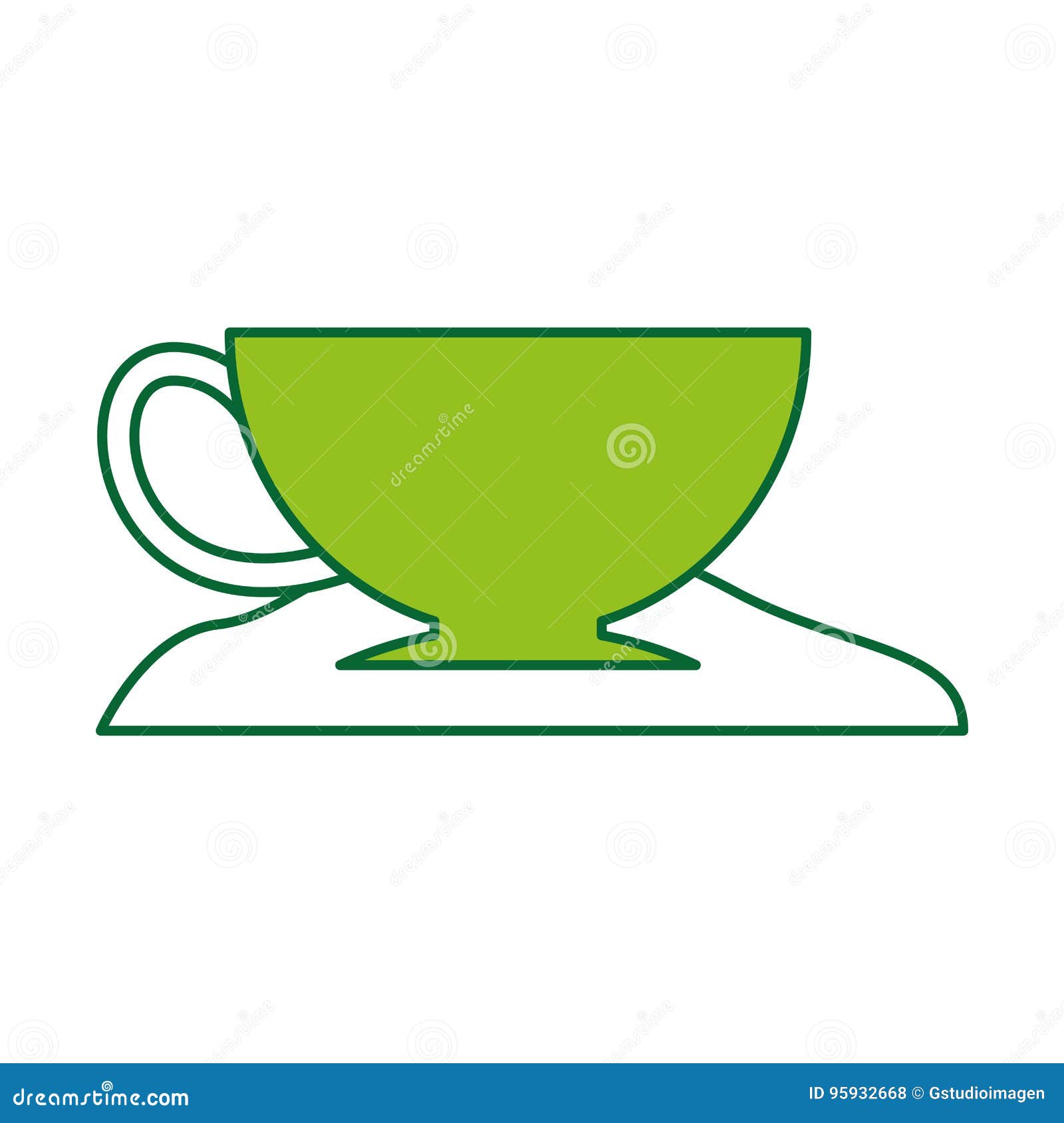 Coffee cup with sugar stock vector. Illustration of grains - 95932668