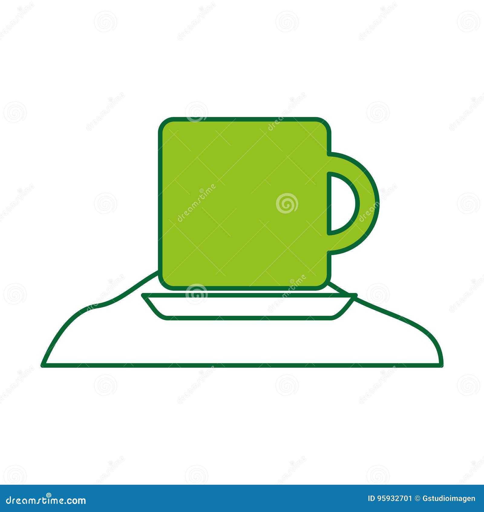 Coffee cup with sugar stock vector. Illustration of caffeine - 95932701