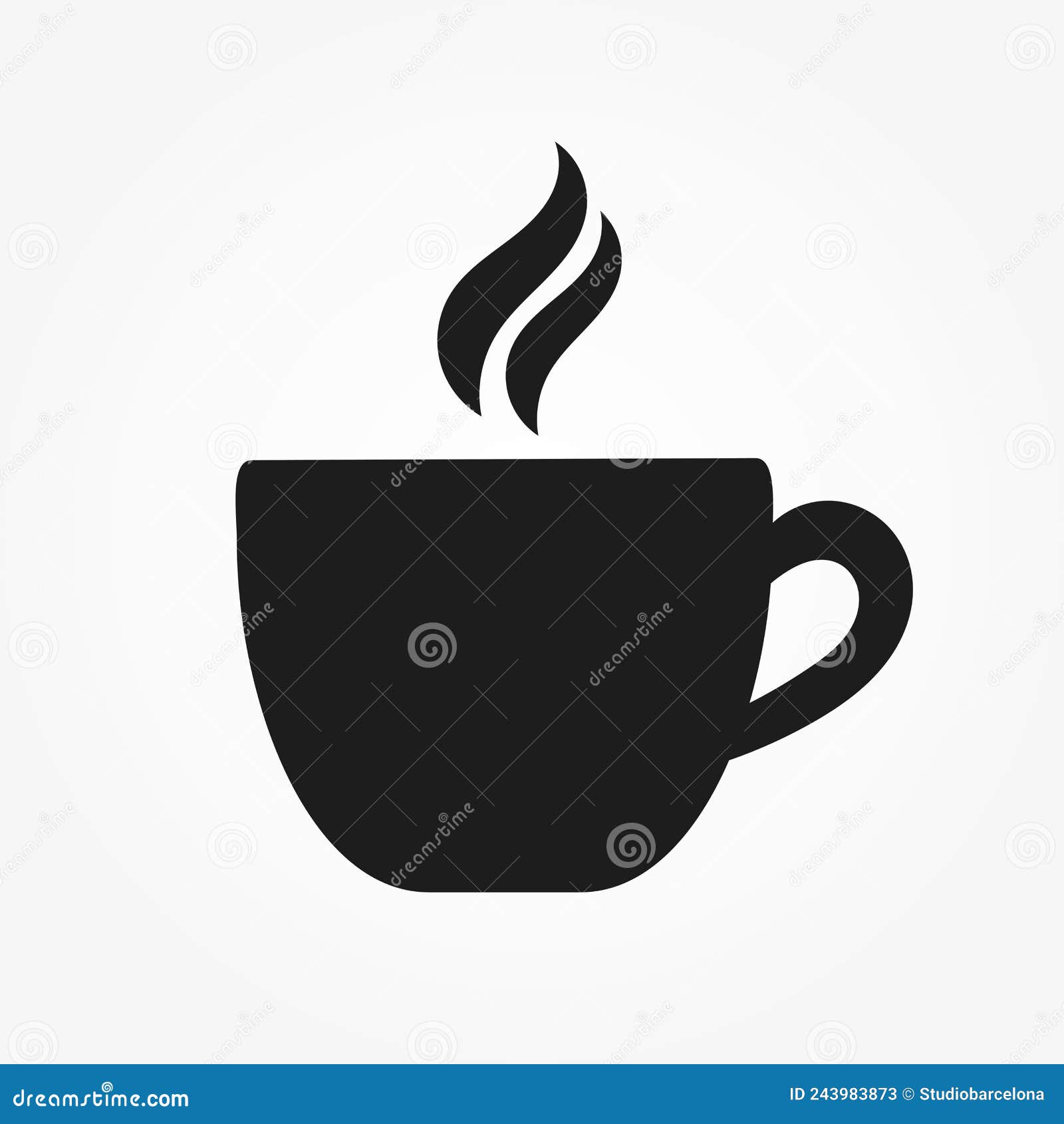 Coffee cup symbol icon stock vector. Illustration of morning - 243983873