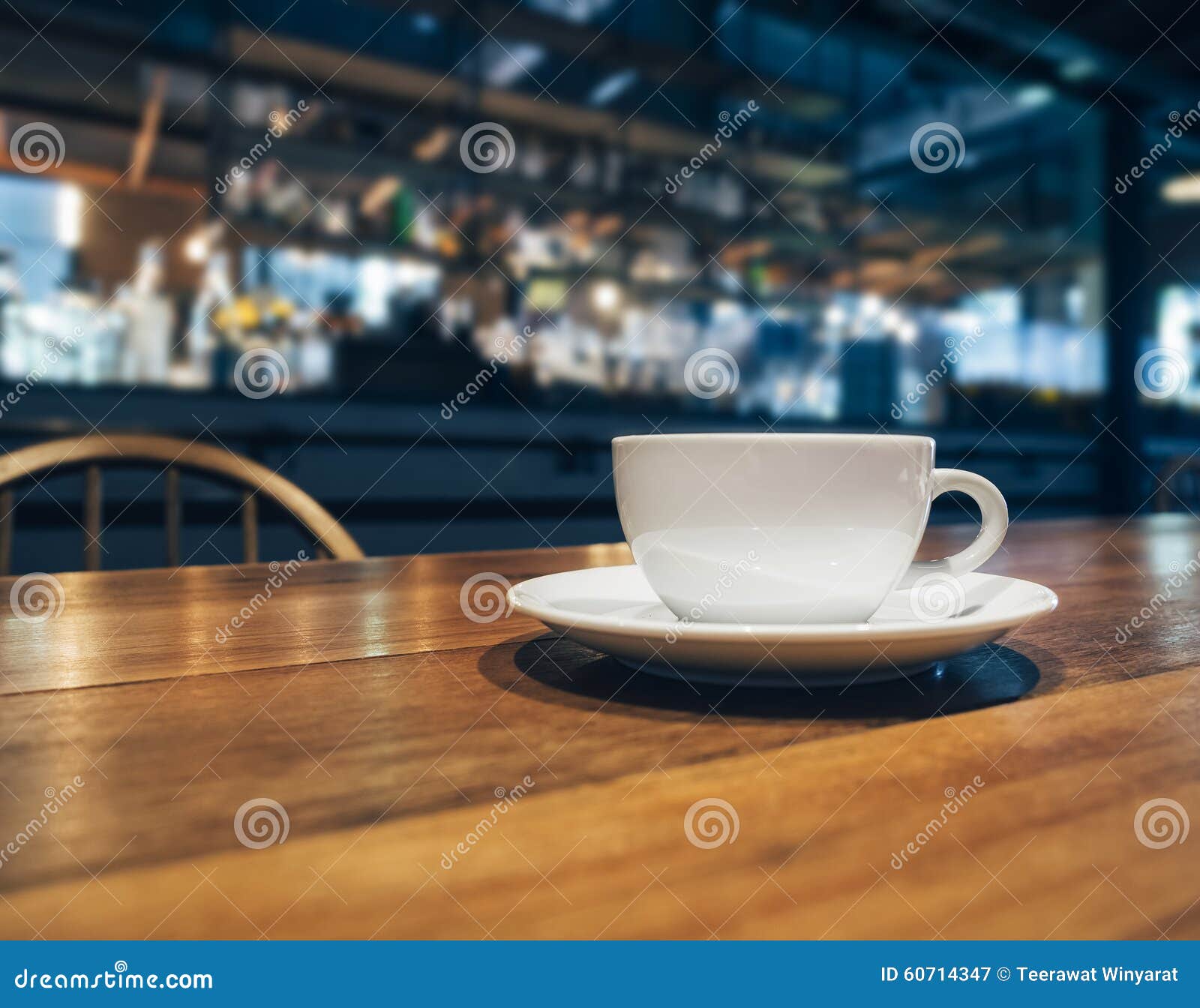Coffee Cup on Table in Bar Restaurant Cafe Background Stock Image ...