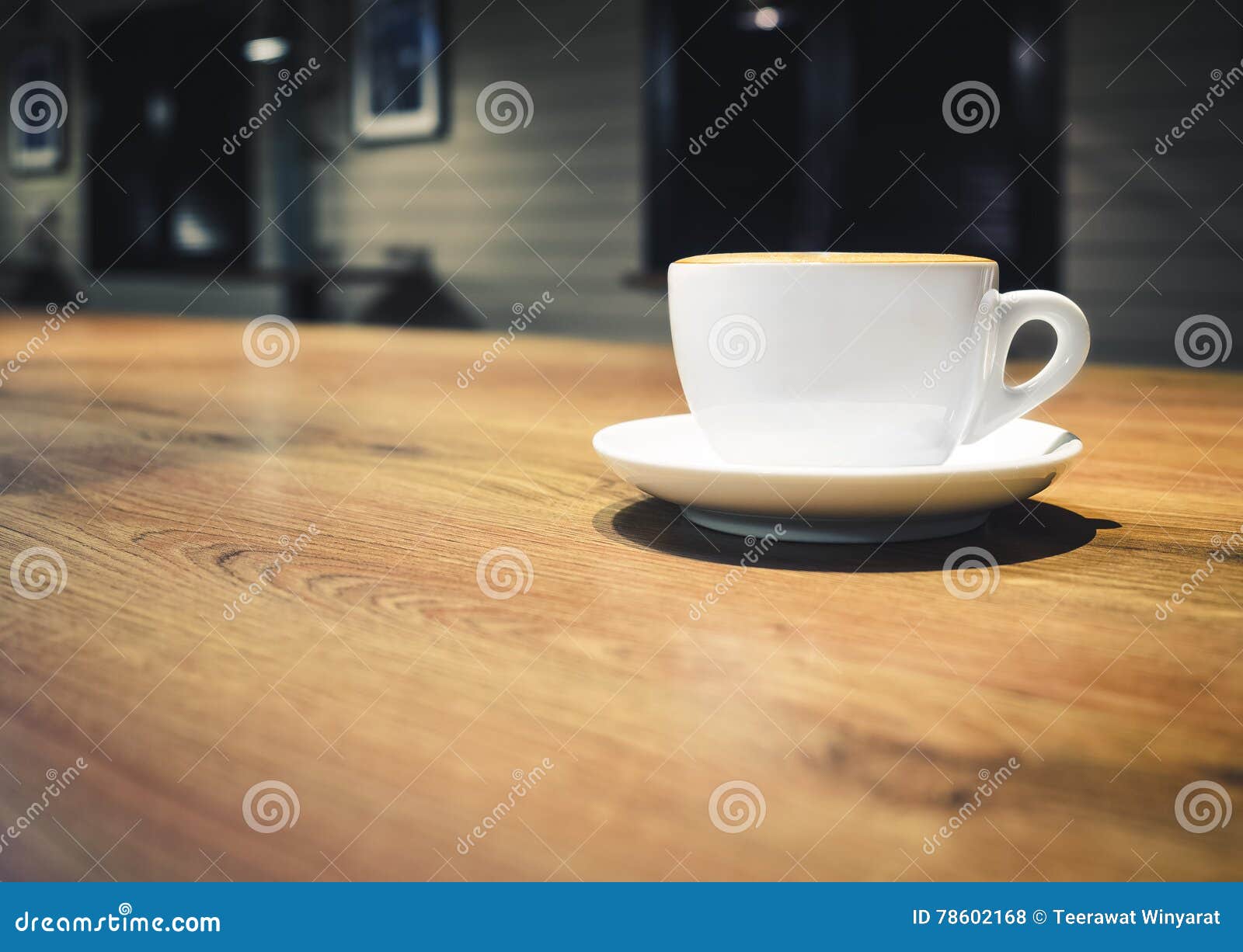 Coffee Cup on Table Bar Restaurant Interior Stock Photo - Image of ...